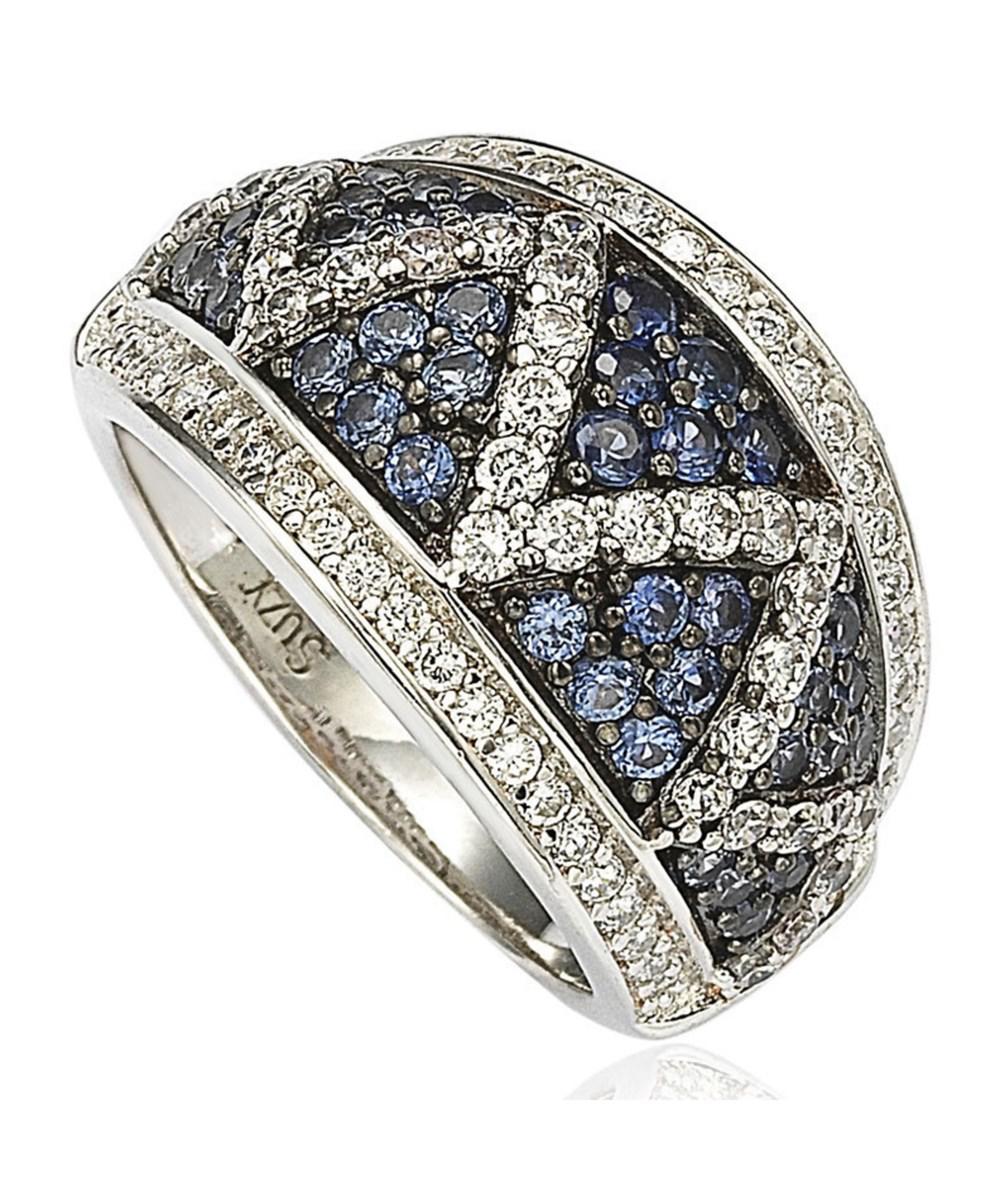 Lyst - Suzy Levian Sterling Silver And 18k Gold Sapphire And Diamond ...