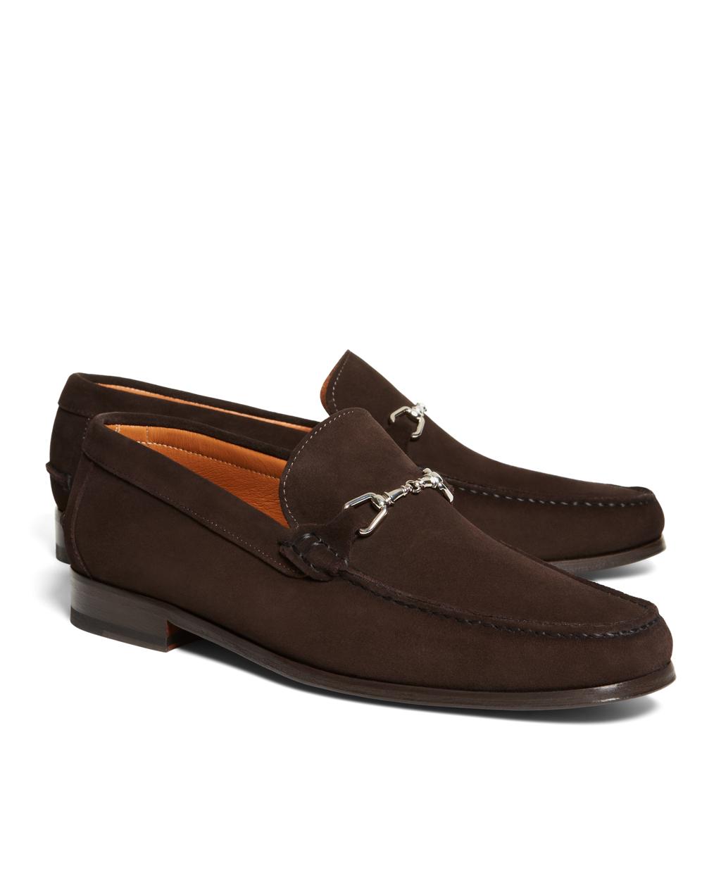 Lyst - Brooks Brothers Suede Buckle Loafers in Brown for Men