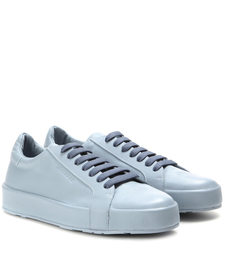 Lyst - Jil Sander Leather Sneakers in Blue Lyst - Jil Sander Leather Sneakers in Blue