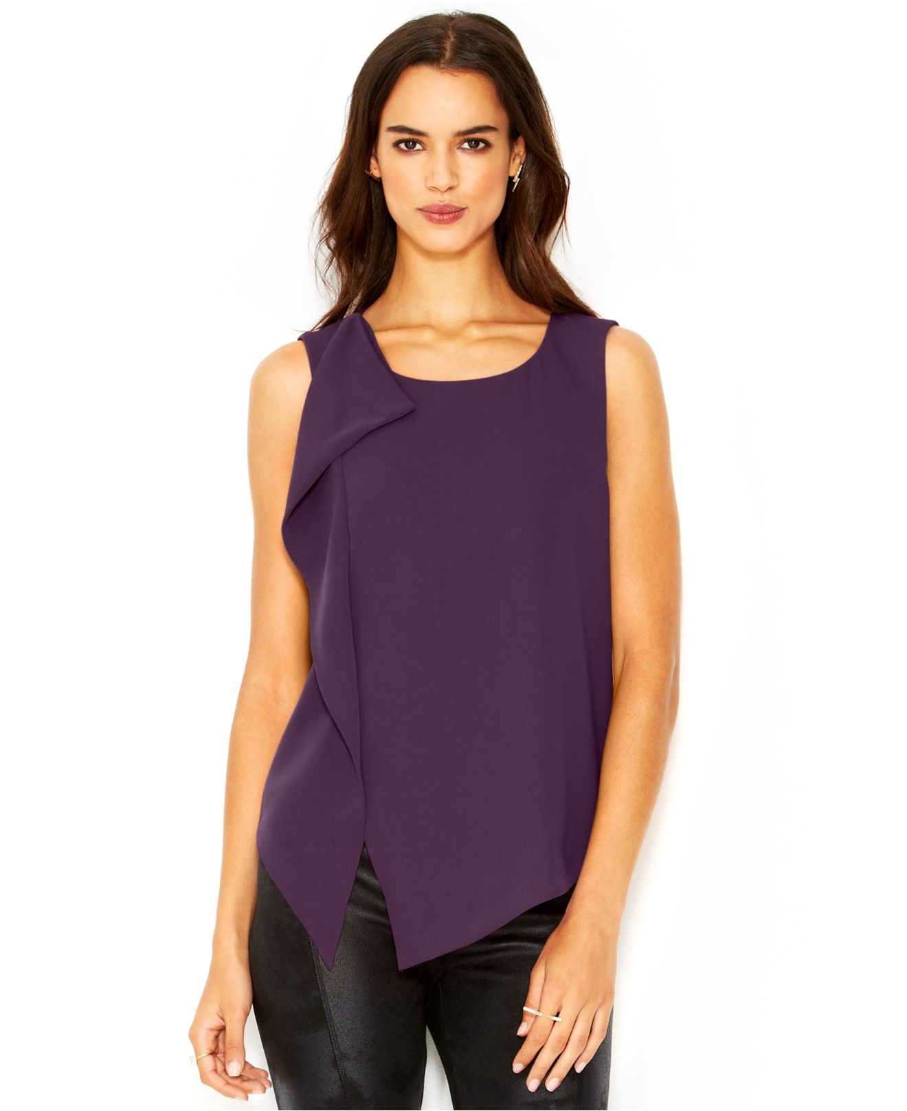Rachel rachel roy Sleeveless Ruffled Top in Purple (African Violet) | Lyst