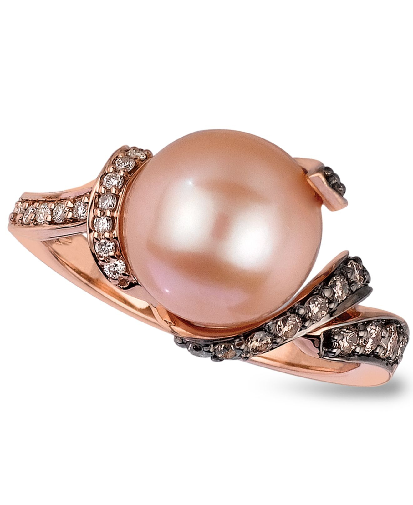 Lyst - Le Vian Pink Cultured Freshwater Pearl (9Mm) And Chocolate (1/3 ...
