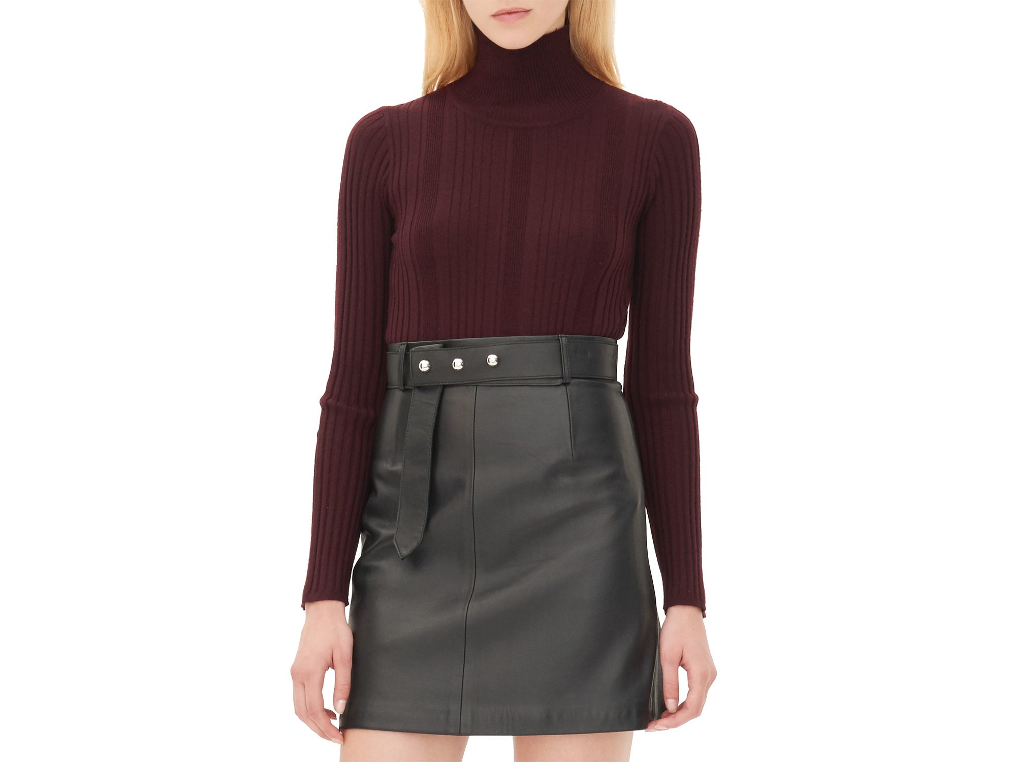 Lyst - Sandro Sael Ribbed Turtleneck in Purple