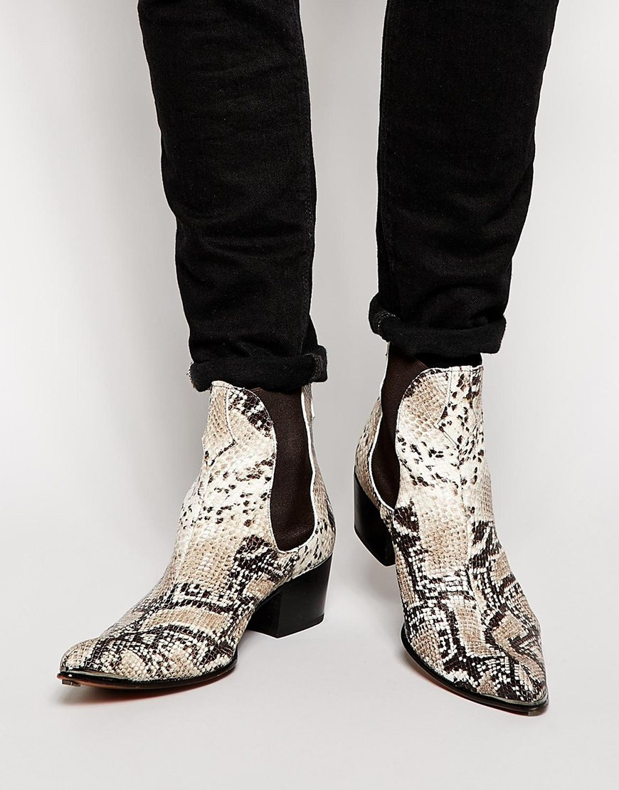 Lyst - Jeffery West Snake Chelsea Boots in Natural for Men