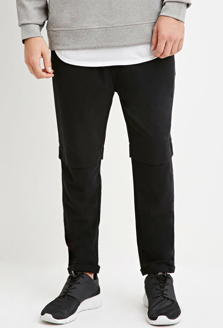 Lyst - Forever 21 Cuffed Cotton-blend Pants in Black for Men