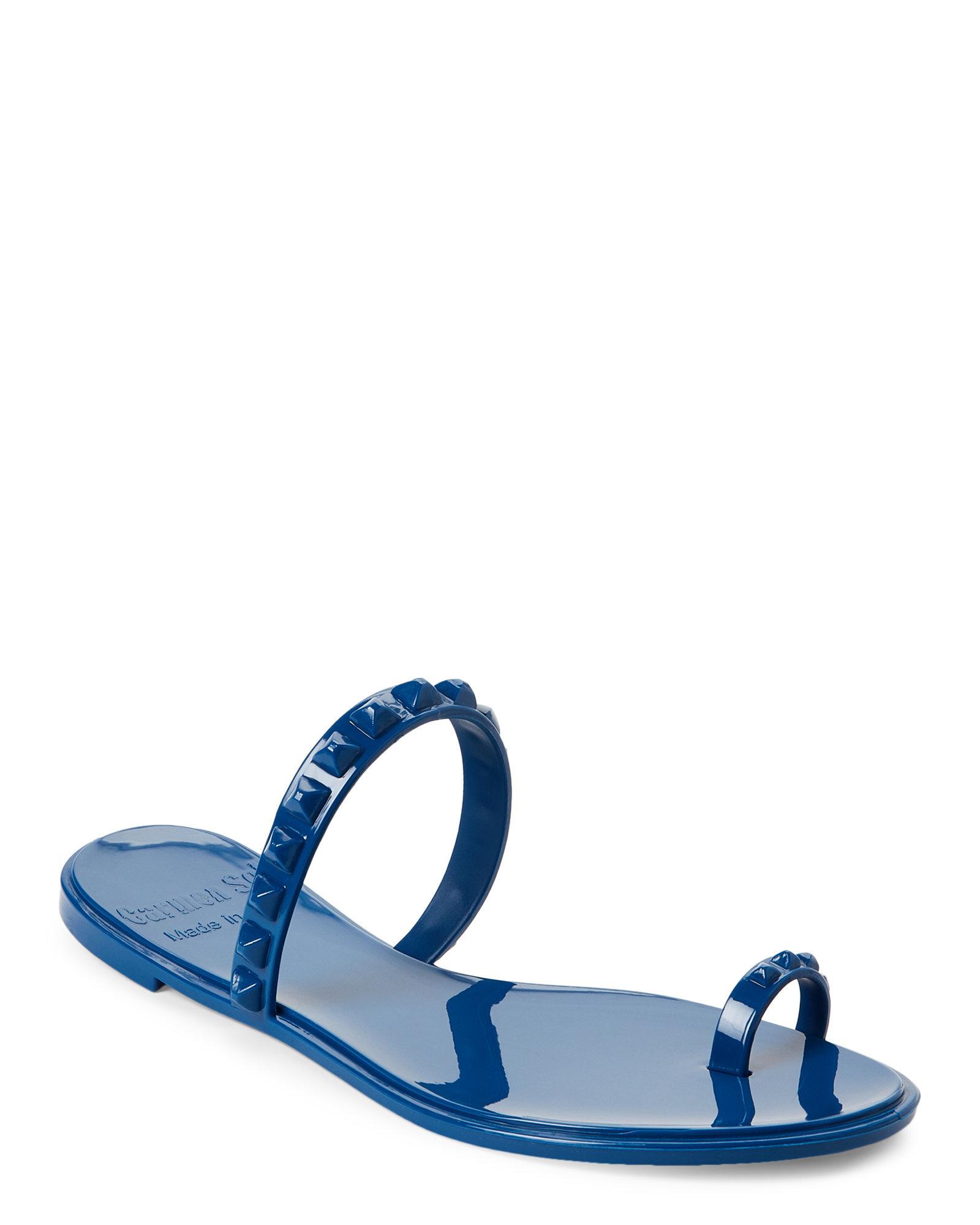 Lyst - Carmen Sol Dark Blue Studded Jelly Sandals in Blue