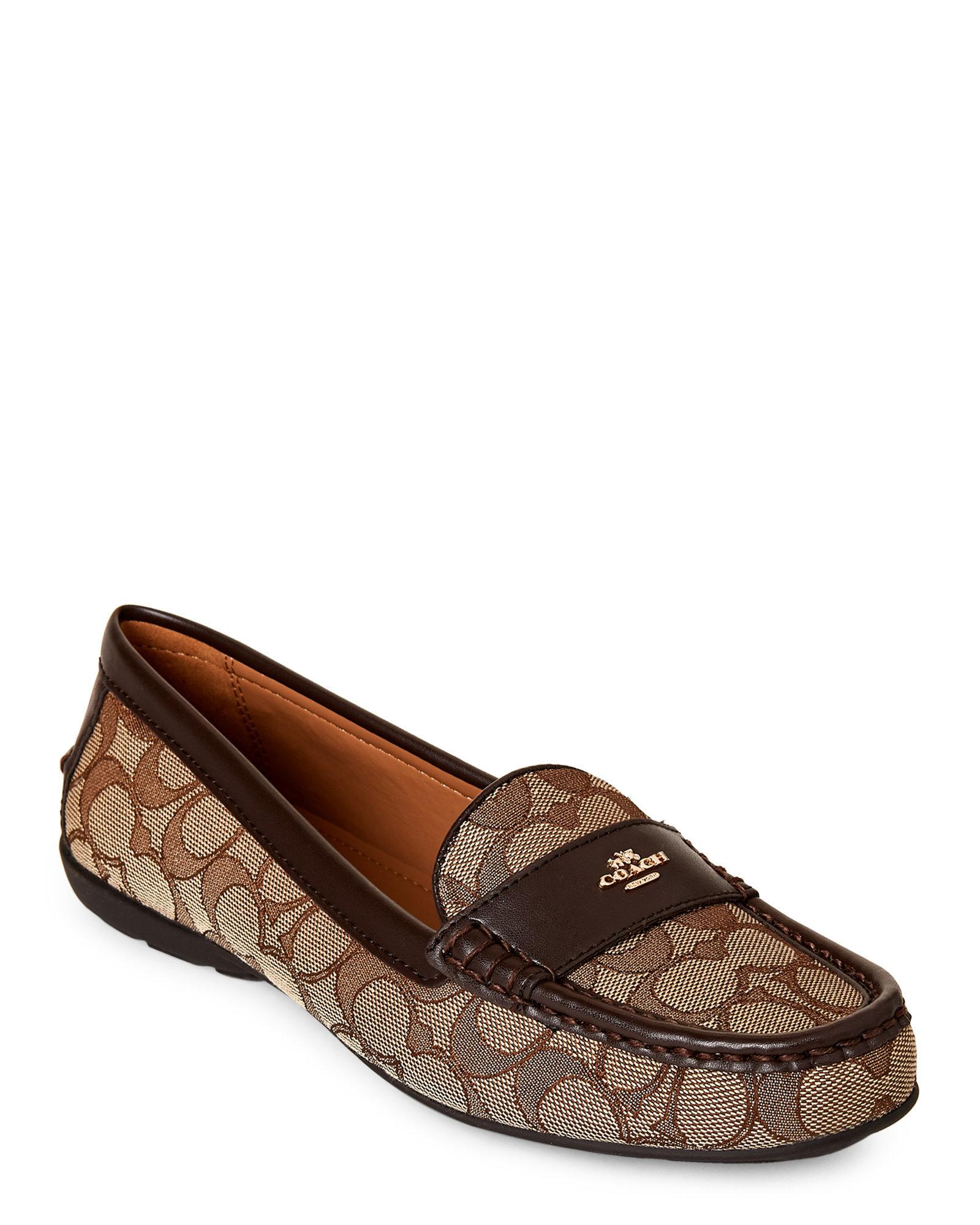 Lyst - Coach Khaki & Chesnut Odette Signature Driving Loafers