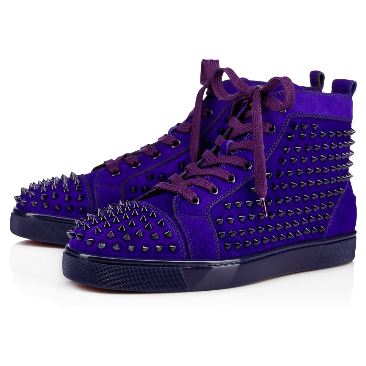 Christian louboutin Louis Spikes High-Top Sneakers in Purple for Men | Lyst