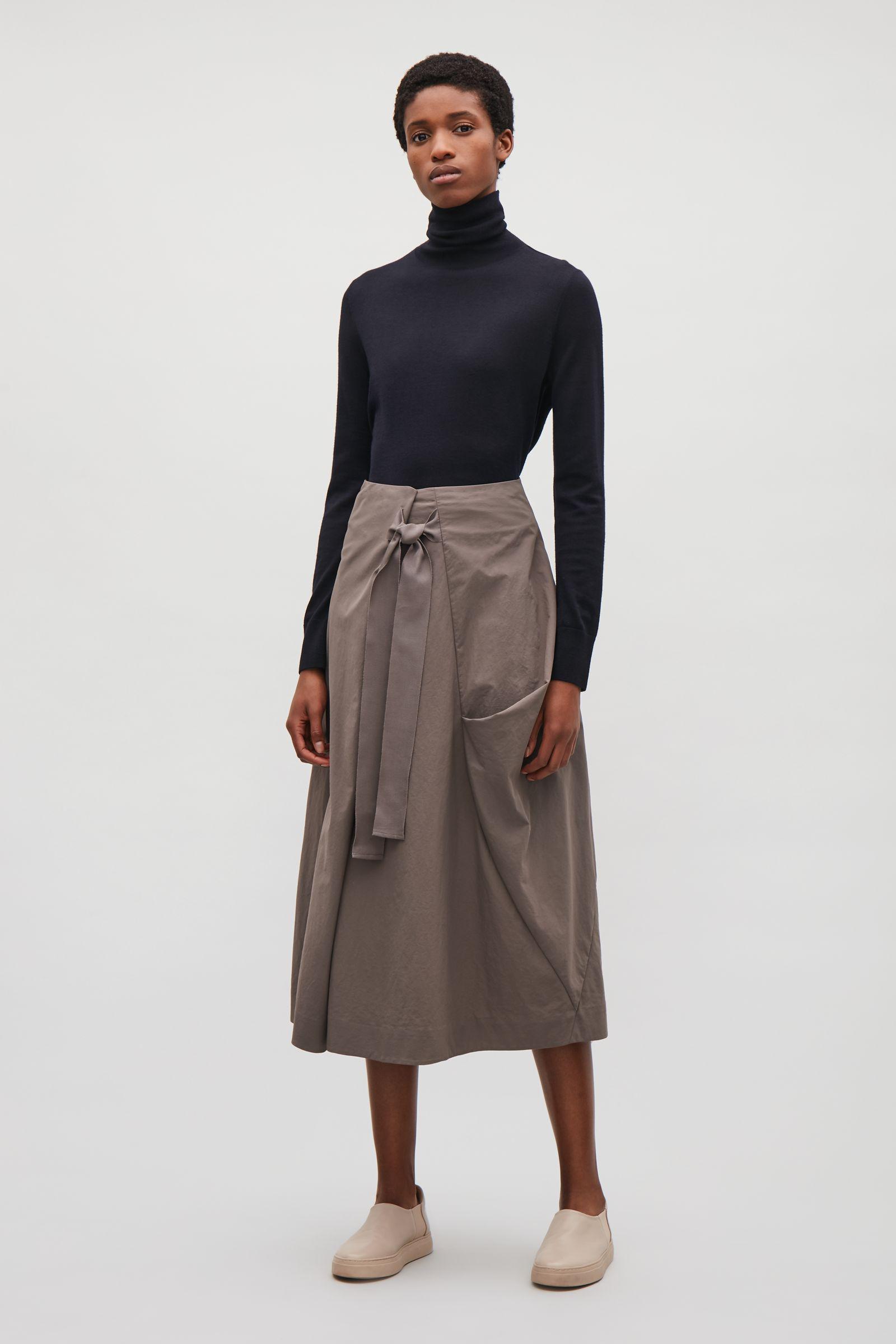 Lyst - Cos Technical A-line Skirt in Brown