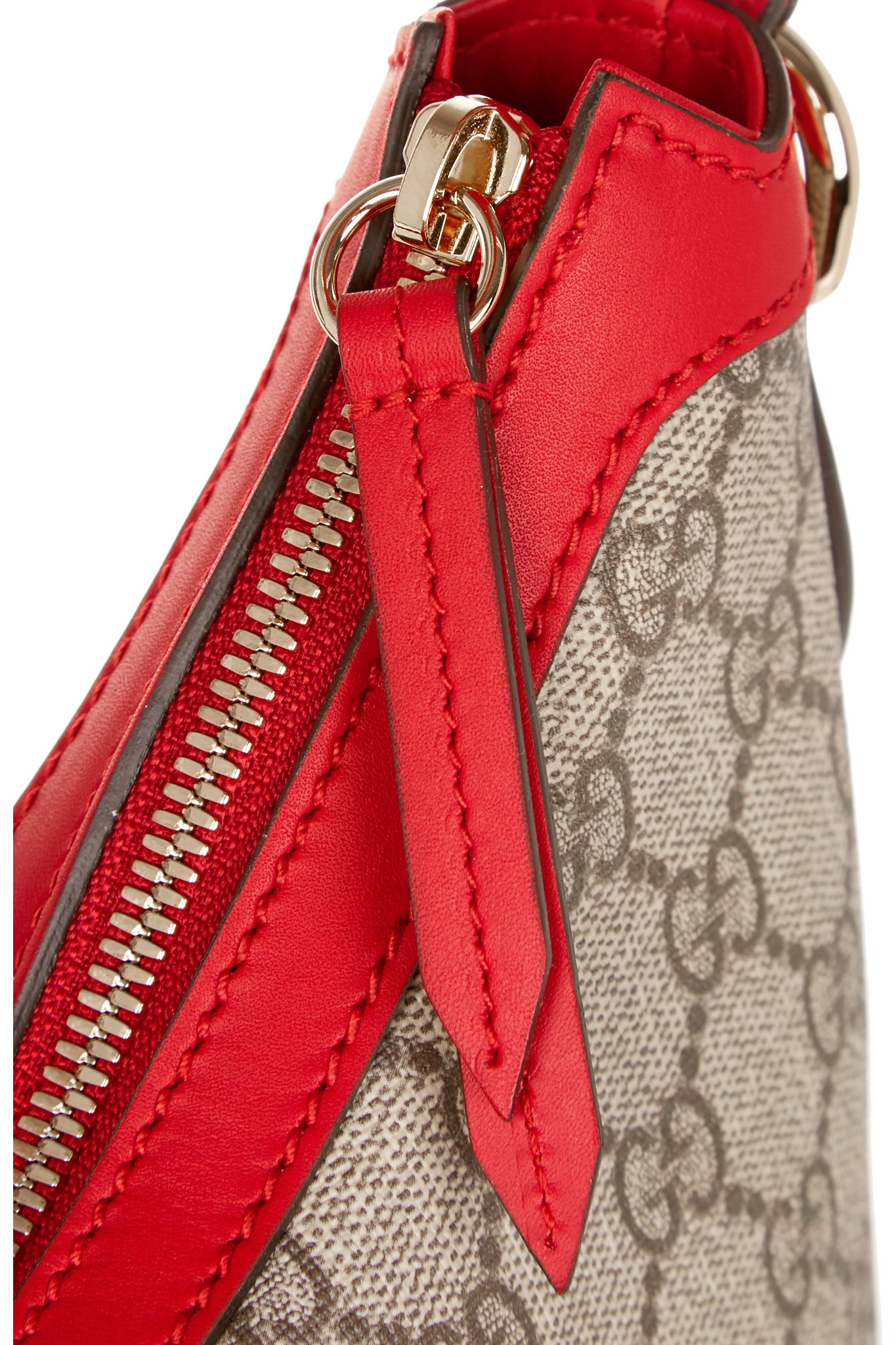 Gucci Candy Leather-trimmed Coated-canvas Shoulder Bag | semashow.com