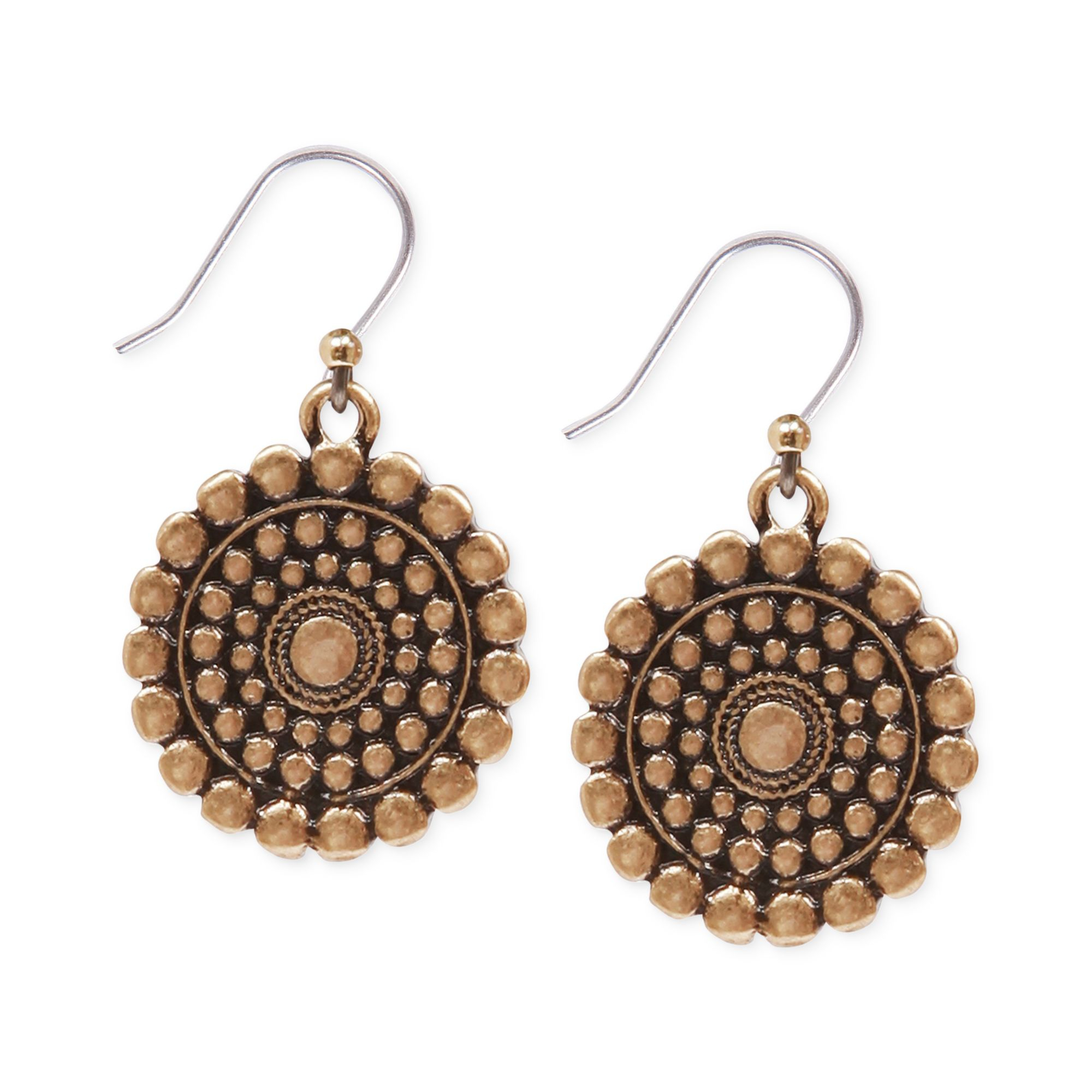Lucky Brand Goldtone Tribal Drop Earrings in Gold | Lyst