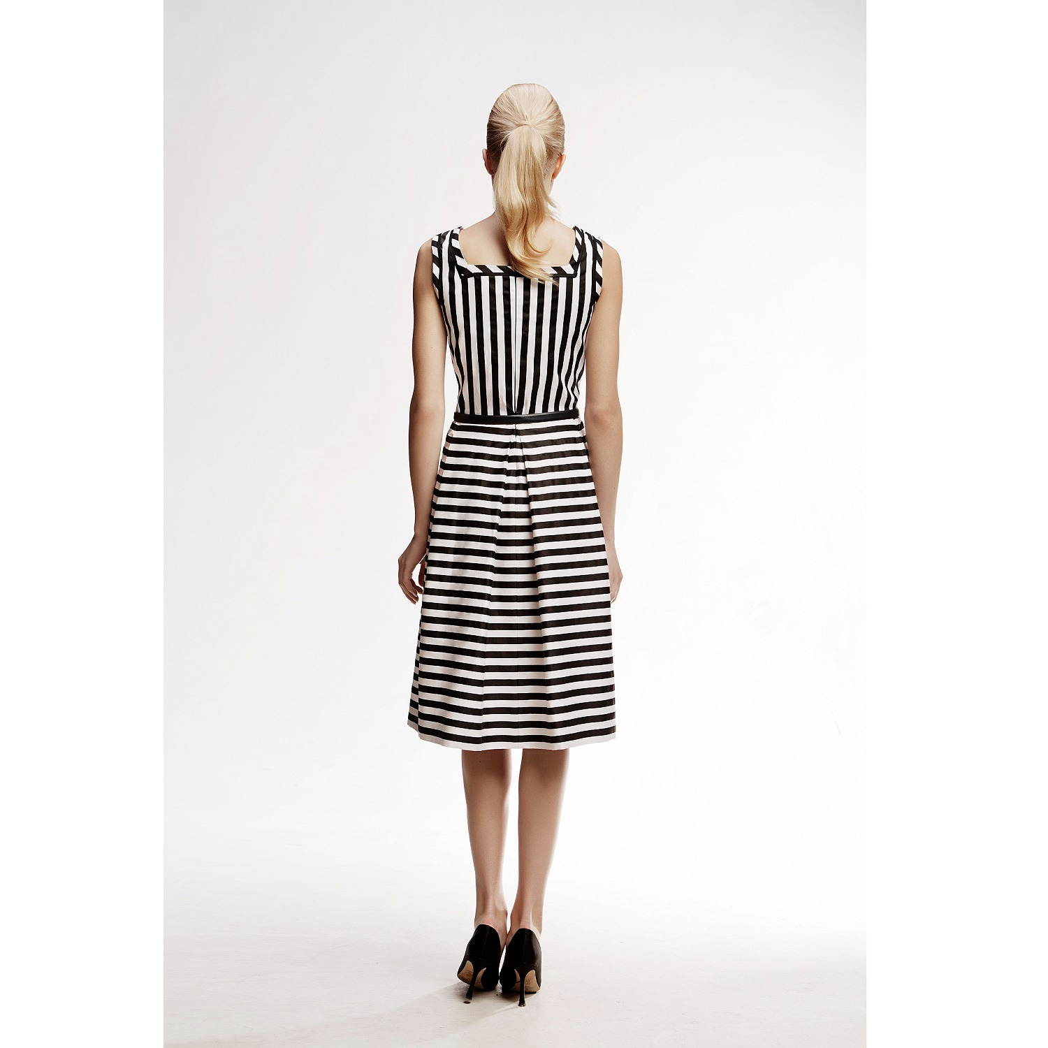 Lyst - Rumour London Riviera Striped Sleeveless Dress in Black