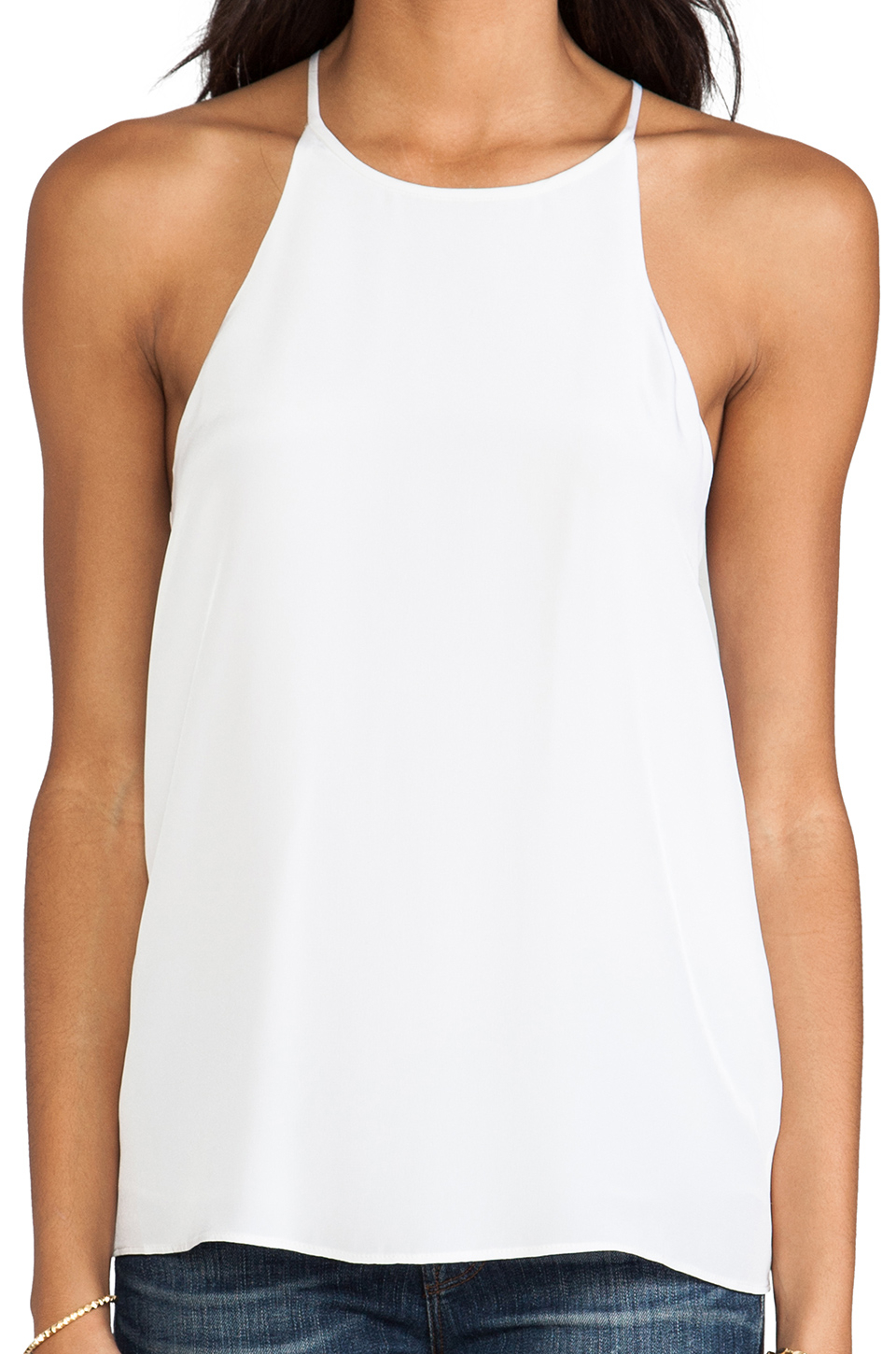 Tibi Silk Halter Cami In White In White Lyst