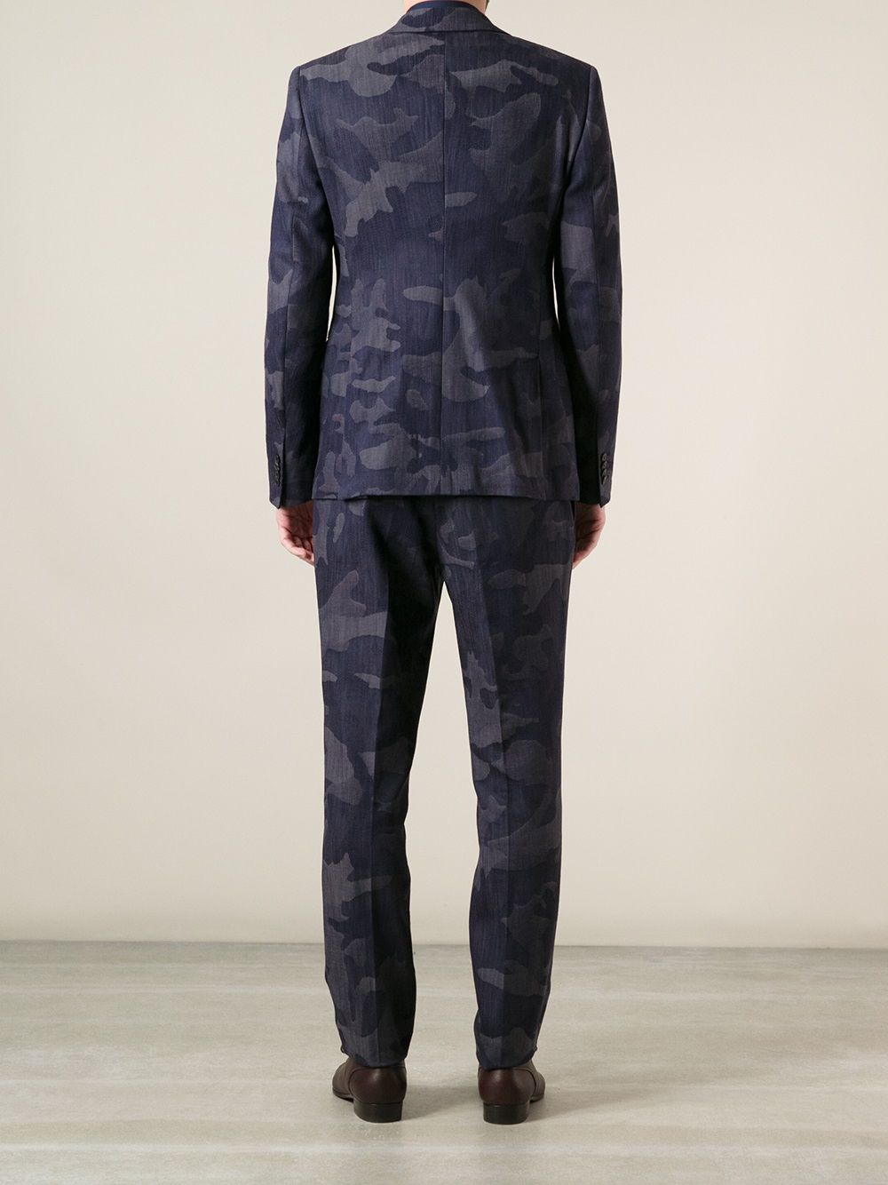 Lyst - Valentino Jacquard Camouflage Print Suit in Blue for Men