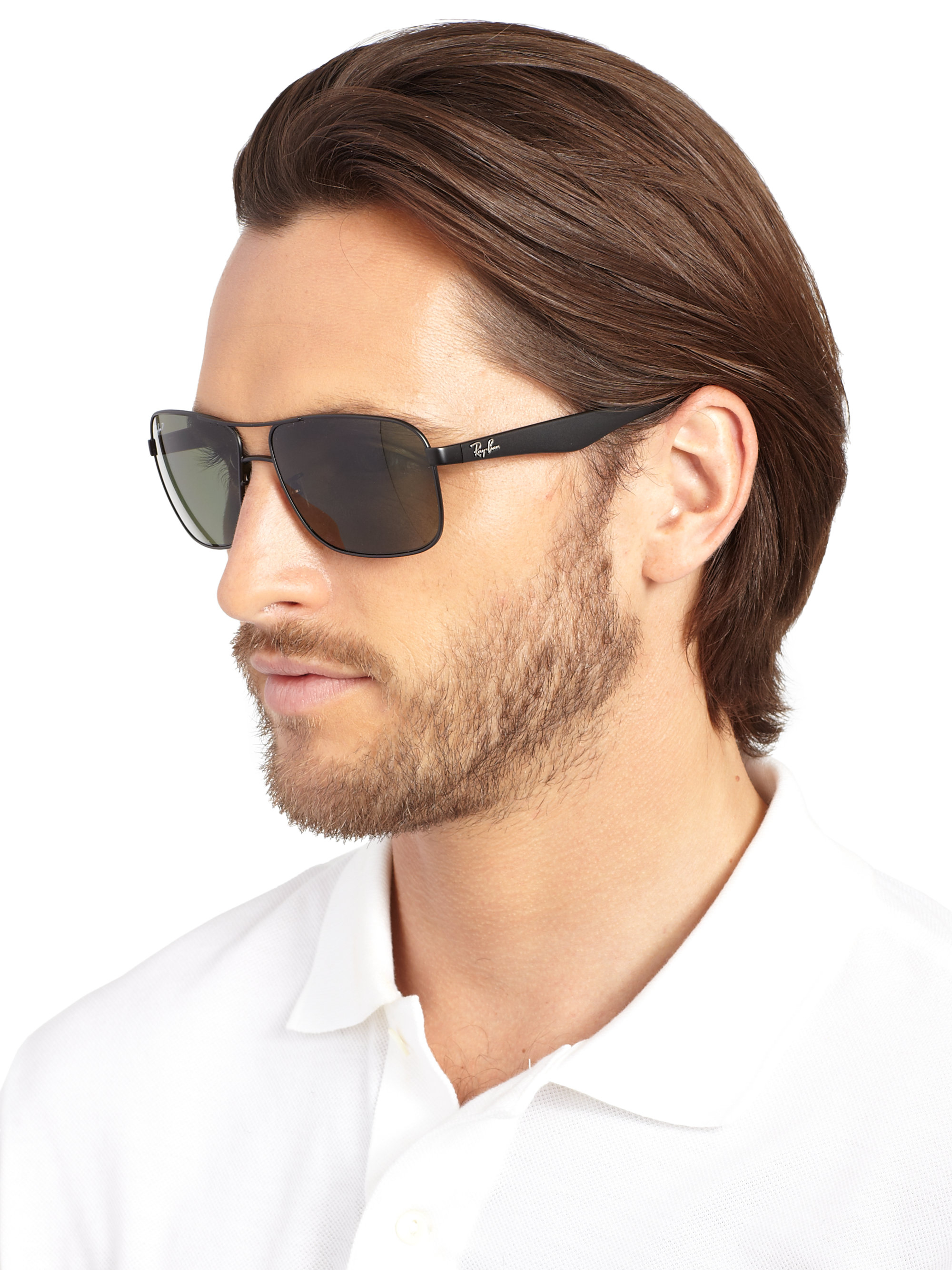 Lyst Ray Ban 59Mm Square Aviator Sunglasses In Black For Men