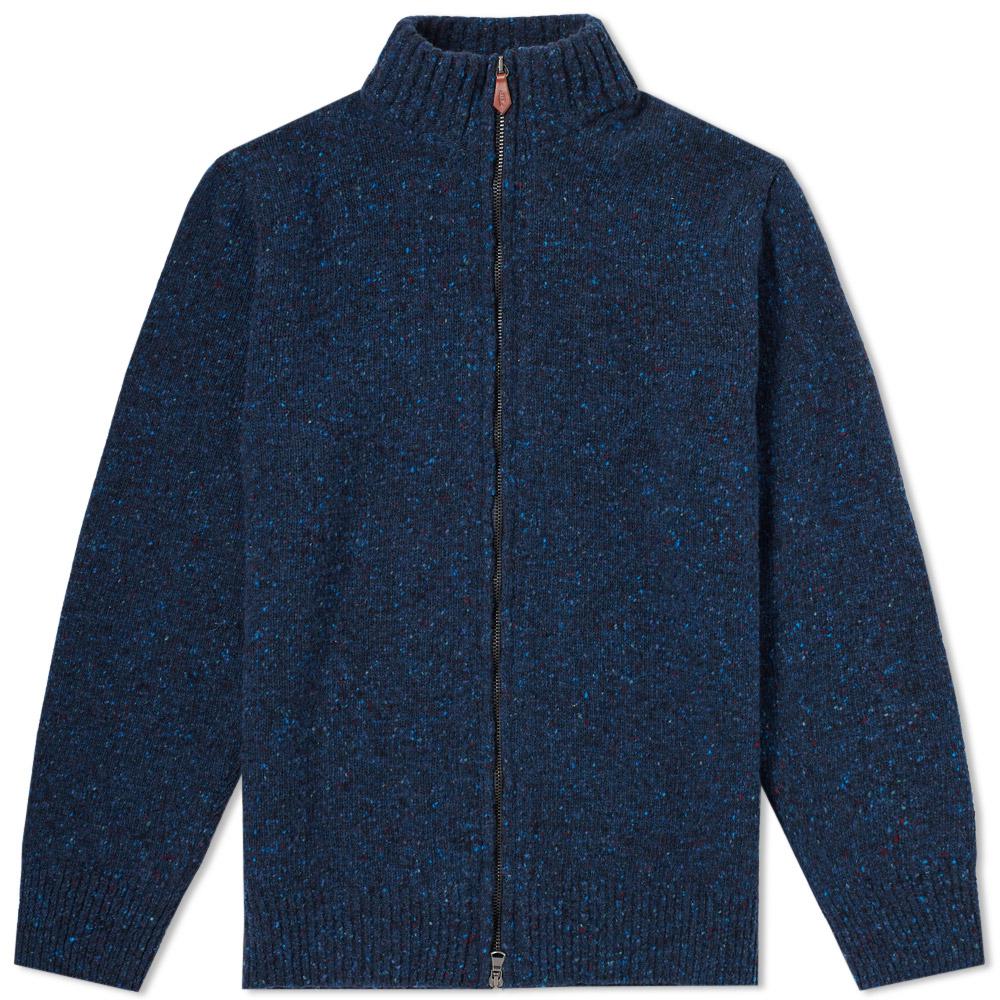 Lyst - Inis Meáin Inis Meáin Donegal Full Zip Cardigan in Blue for Men