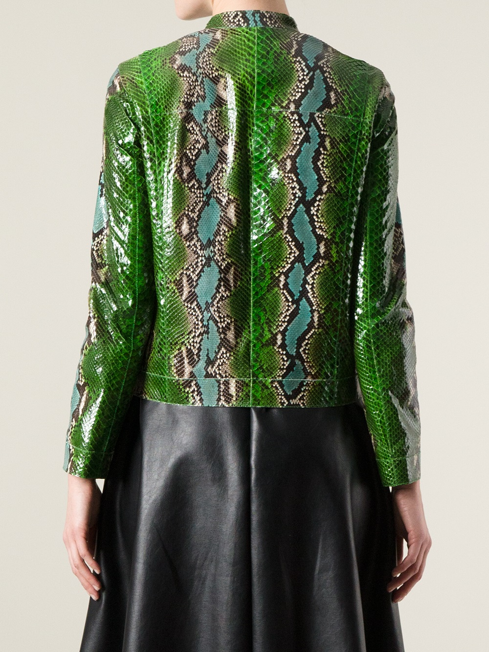 Lanvin Python Skin Jacket in Green | Lyst