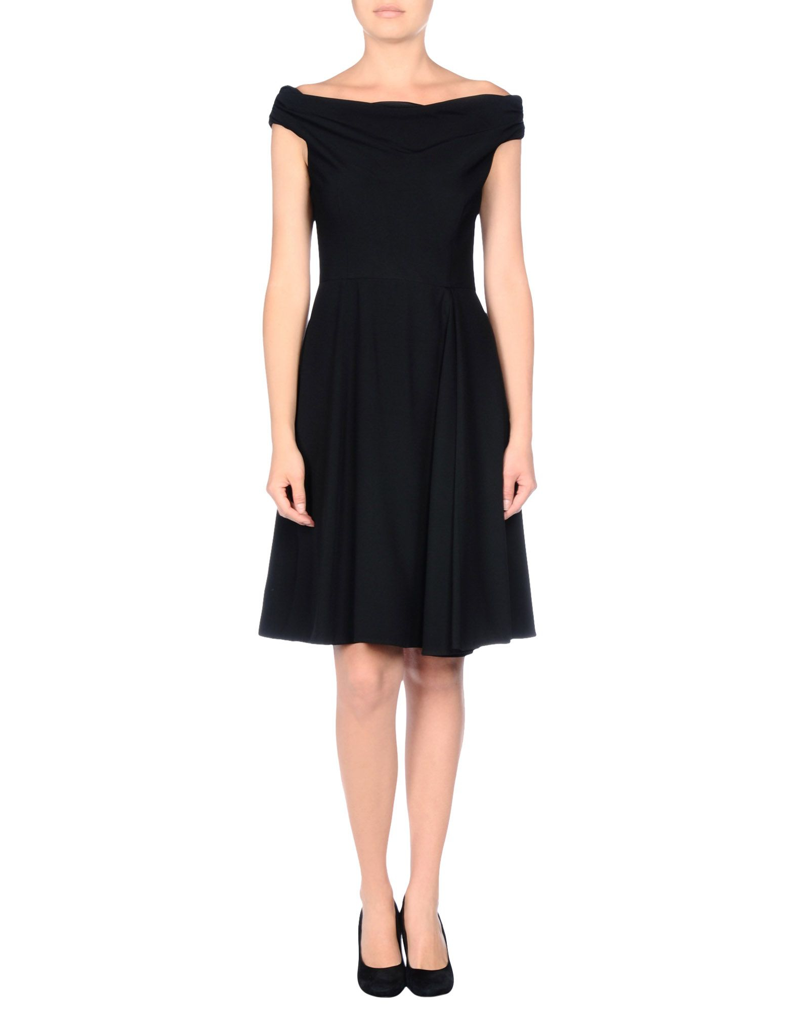 Lyst - Prada Draped Knee-Length Dress in Black
