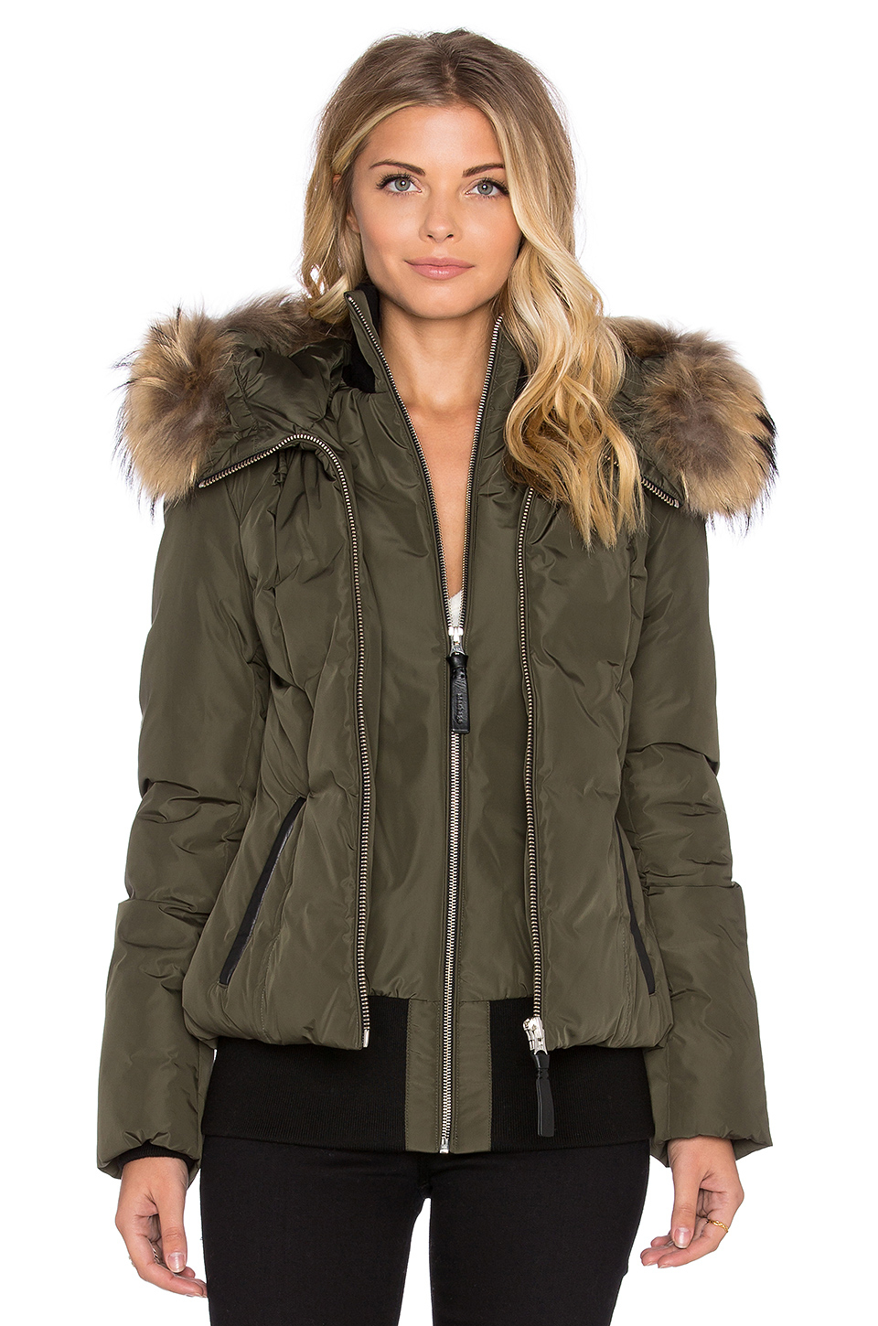 Lyst - Mackage Romane Raccoon Fur-Trim Jacket in Green