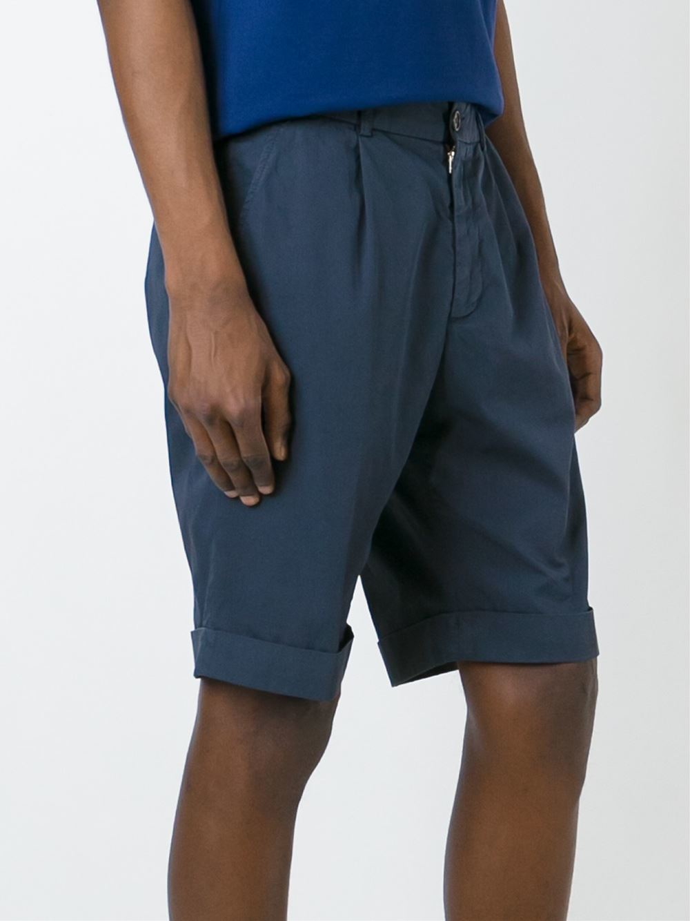 Lyst - Aspesi Turn-up Hem Chino Shorts in Blue for Men