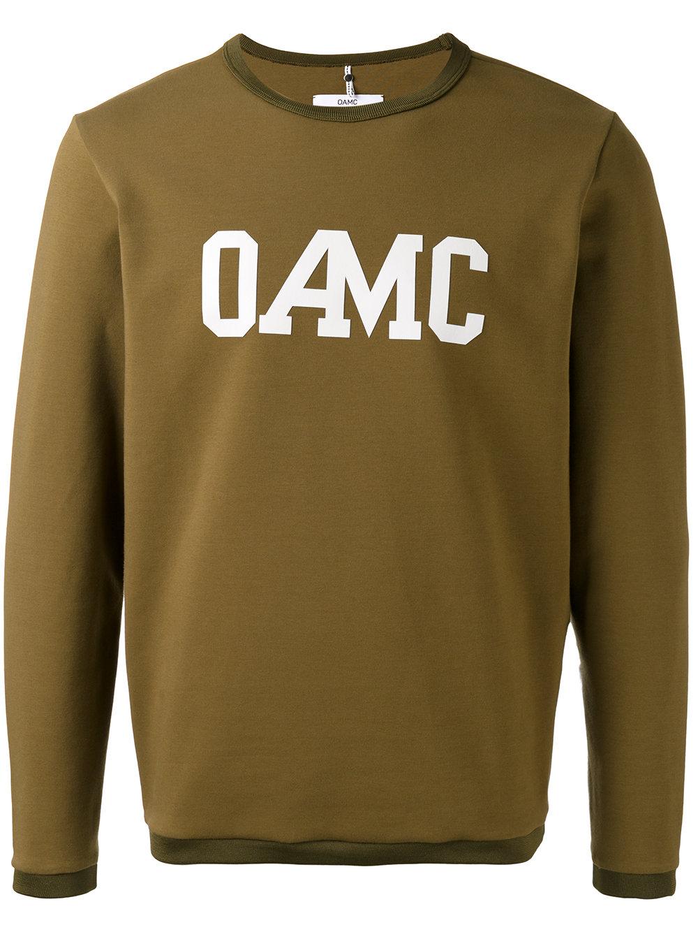 Oamc Isle Logo Sweatshirt in Green for Men | Lyst