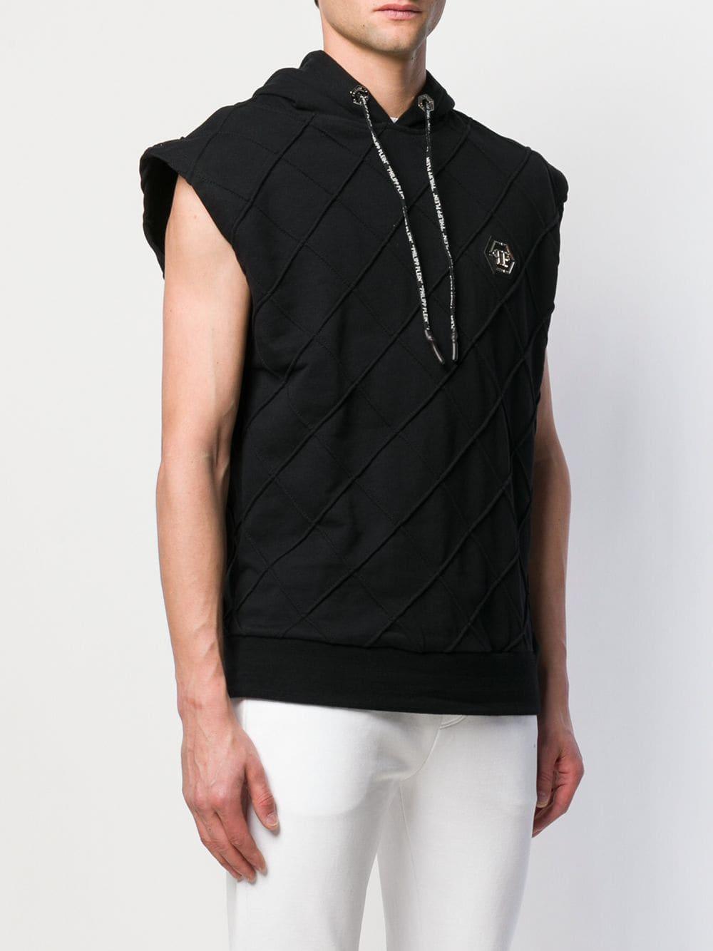 Philipp Plein Statement Sleeveless Hoodie in Black for Men - Lyst