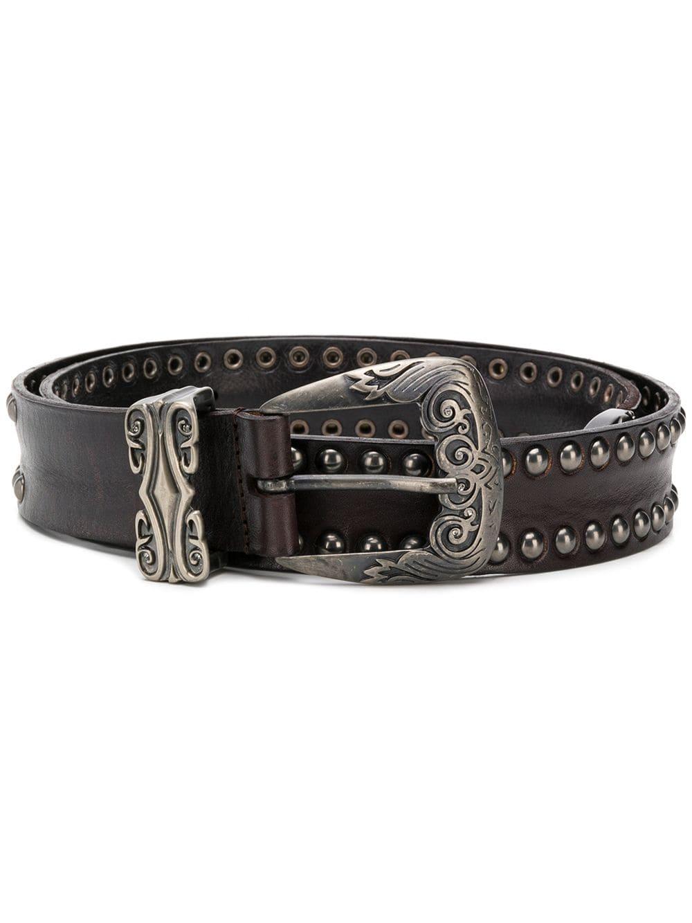 Alberta Ferretti Studded Belt in Brown - Lyst