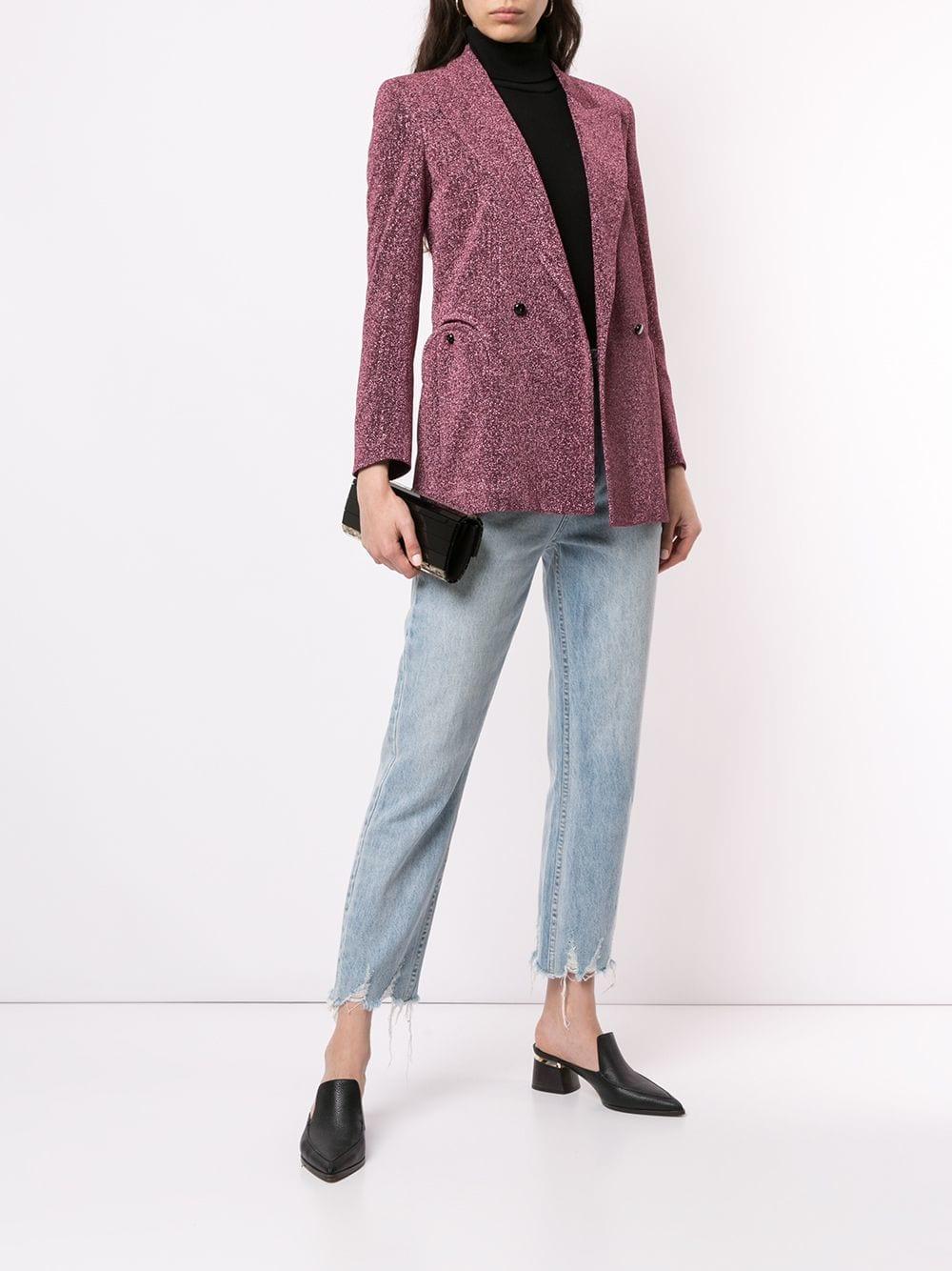 Blazé Milano Glitter Double Breasted Jacket in Pink - Lyst
