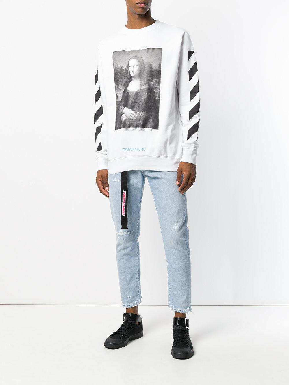 Lyst - Off-White C/O Virgil Abloh Monalisa Print Sweatshirt in White ...