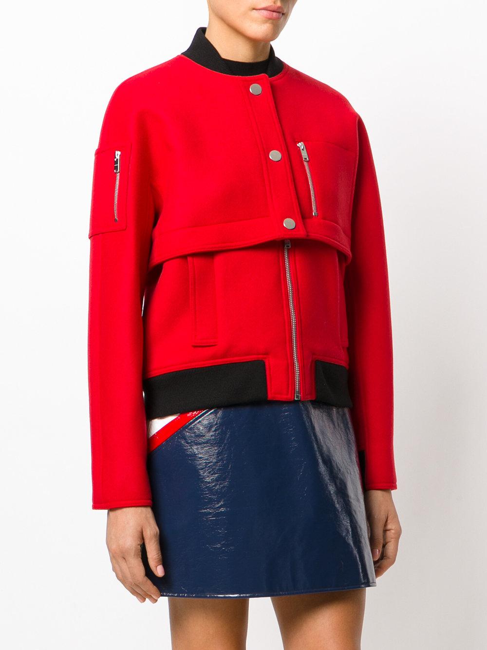 Courreges Layered Bomber Jacket in Red - Lyst