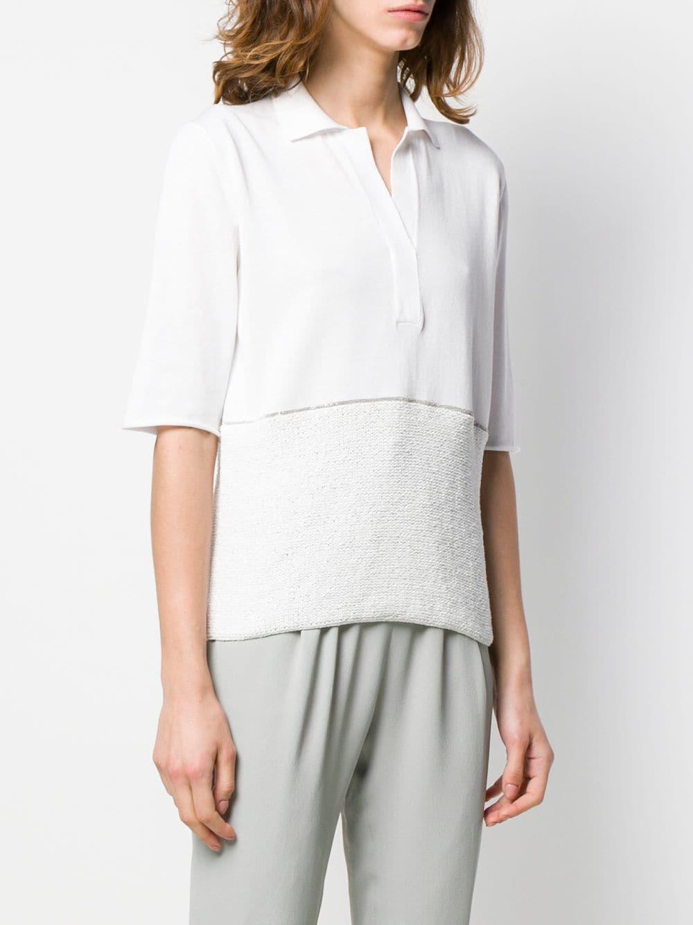 Fabiana Filippi Two Tone T-shirt in White - Lyst
