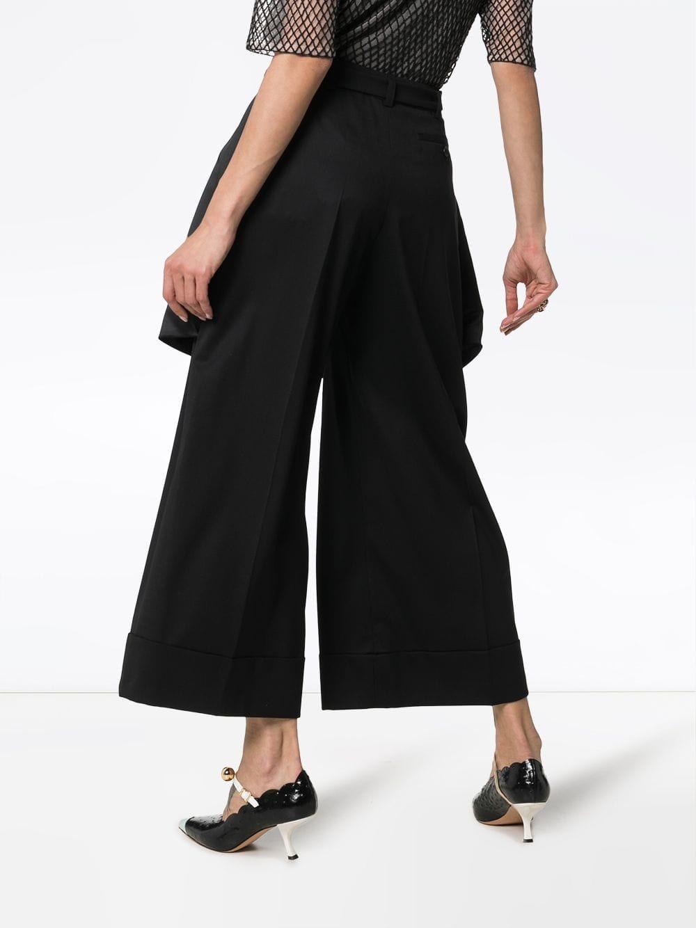 Lyst - Simone Rocha Belted Peplum Waist Cropped Trousers in Black