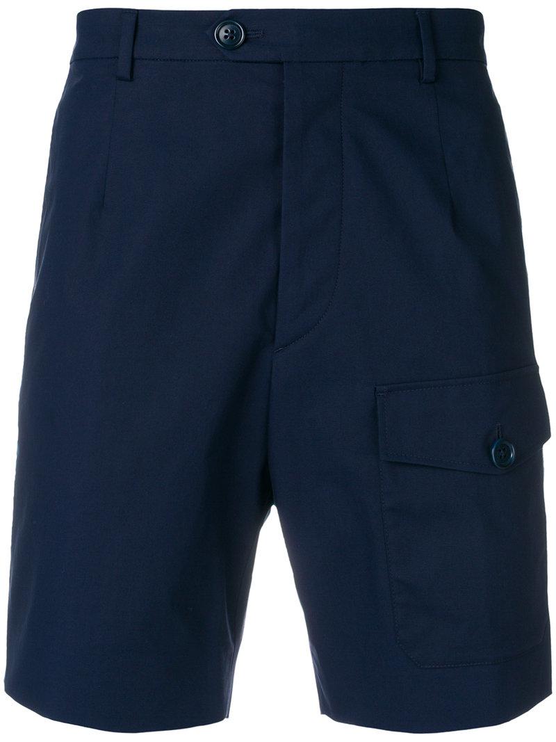 Prada Slim Cargo Shorts in Blue for Men - Lyst