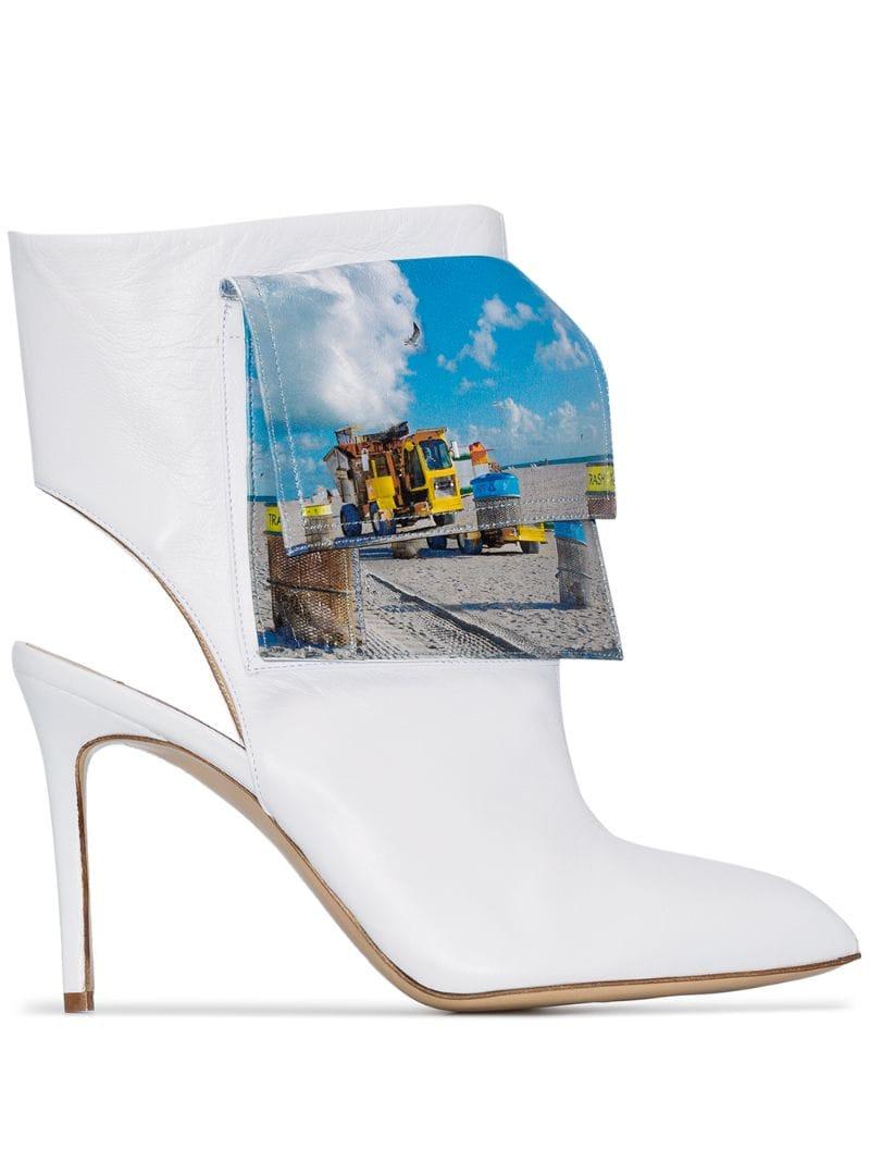 Natasha Zinko Beach Trash Logo Ankle Boots in White - Lyst