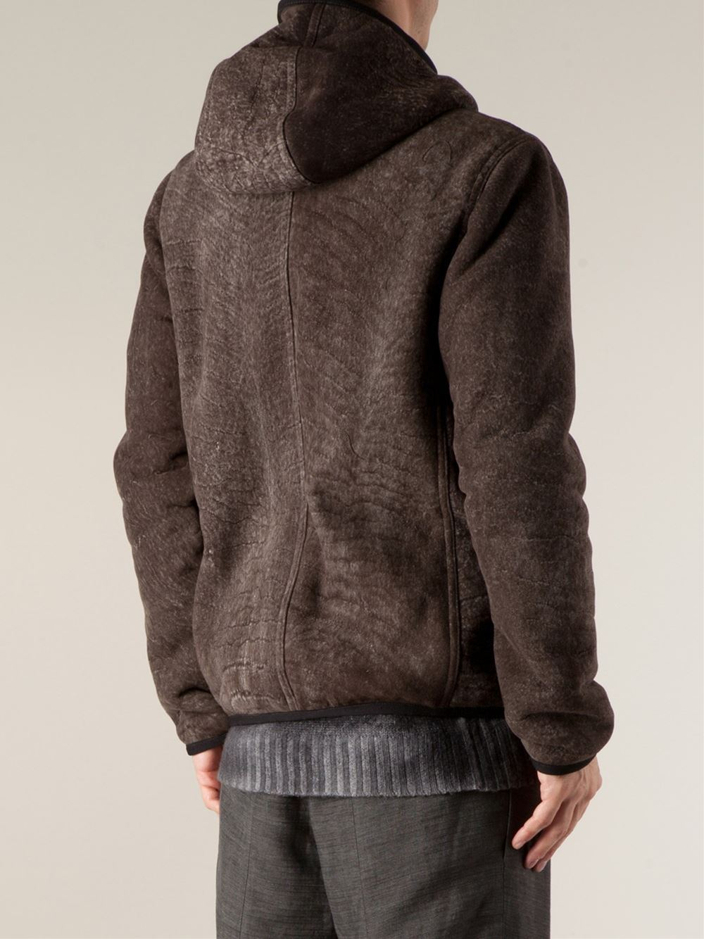 Giorgio brato Sheepskin Hoodie in Brown for Men | Lyst