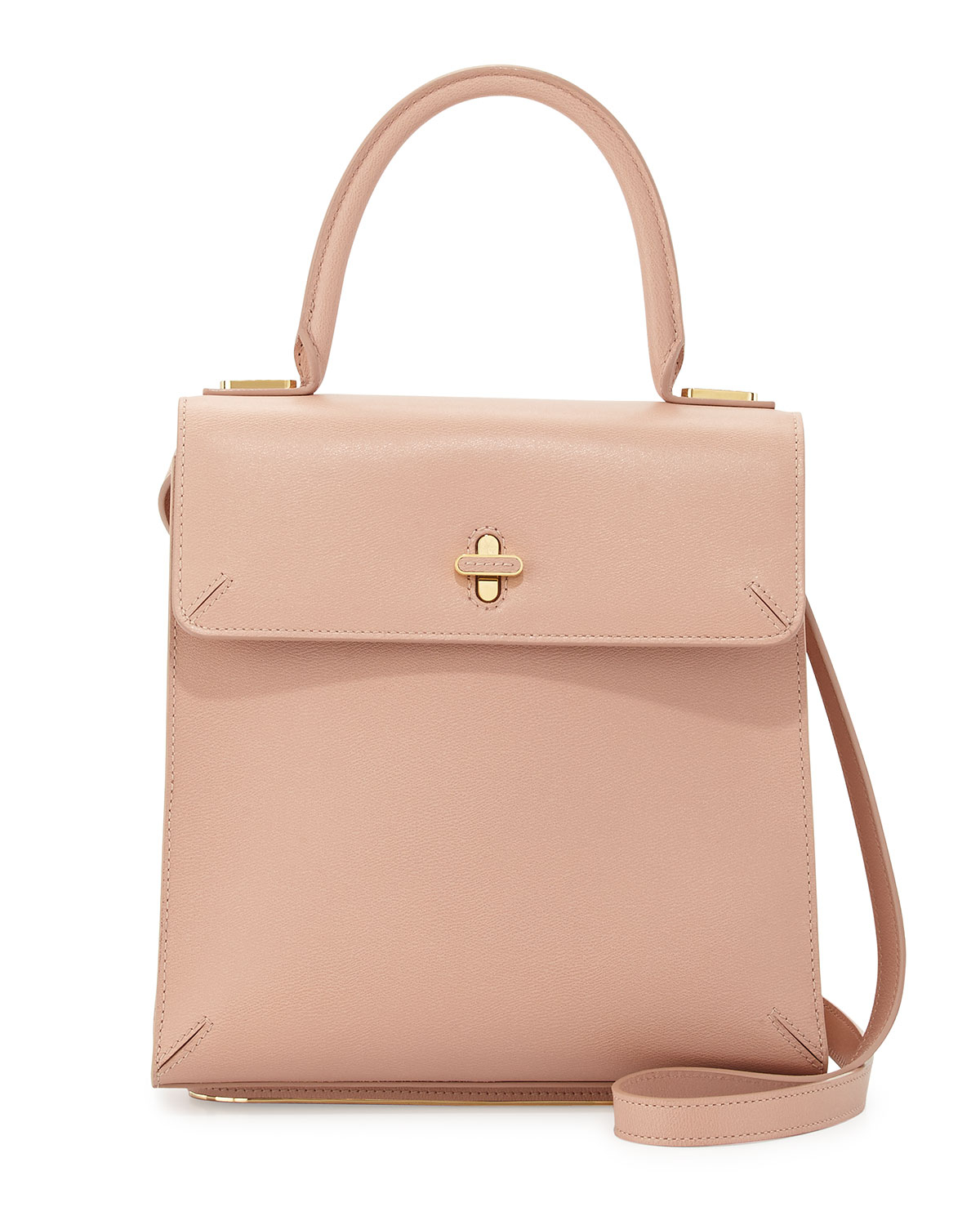 Charlotte olympia Bogart Leather Top Handle Bag in Pink (BLUSH) | Lyst