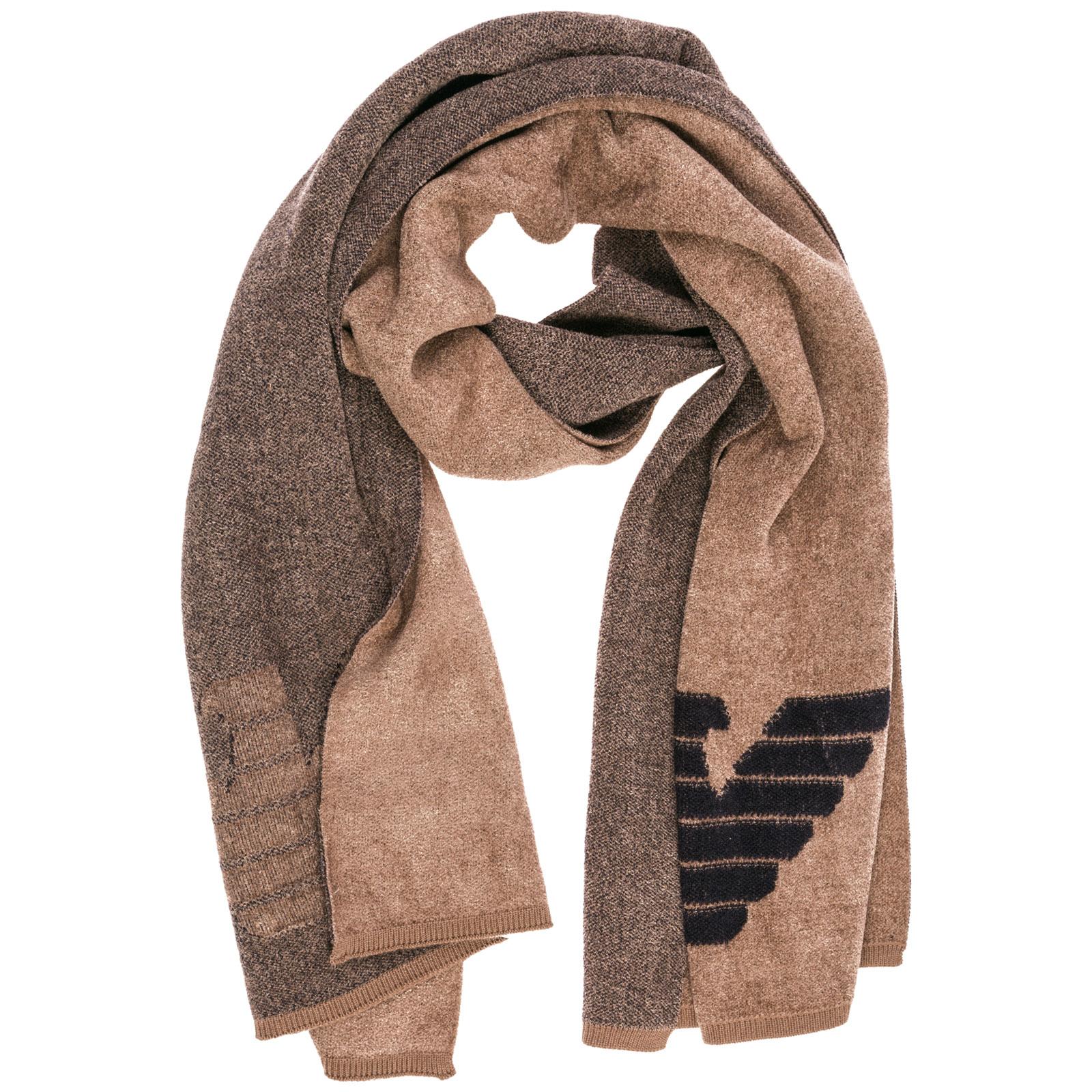 Emporio Armani Wool Scarf in Natural for Men - Lyst