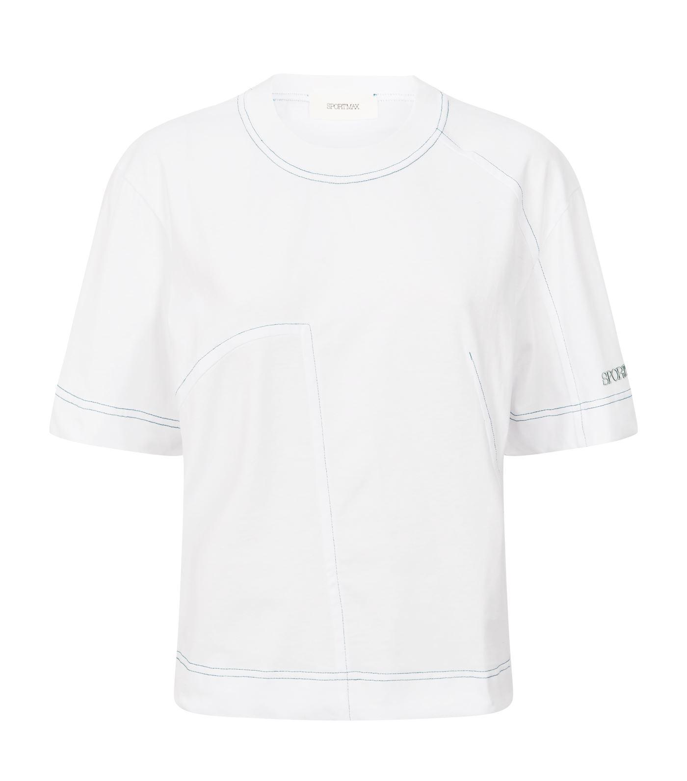 Sportmax Stitched T-shirt in White - Lyst
