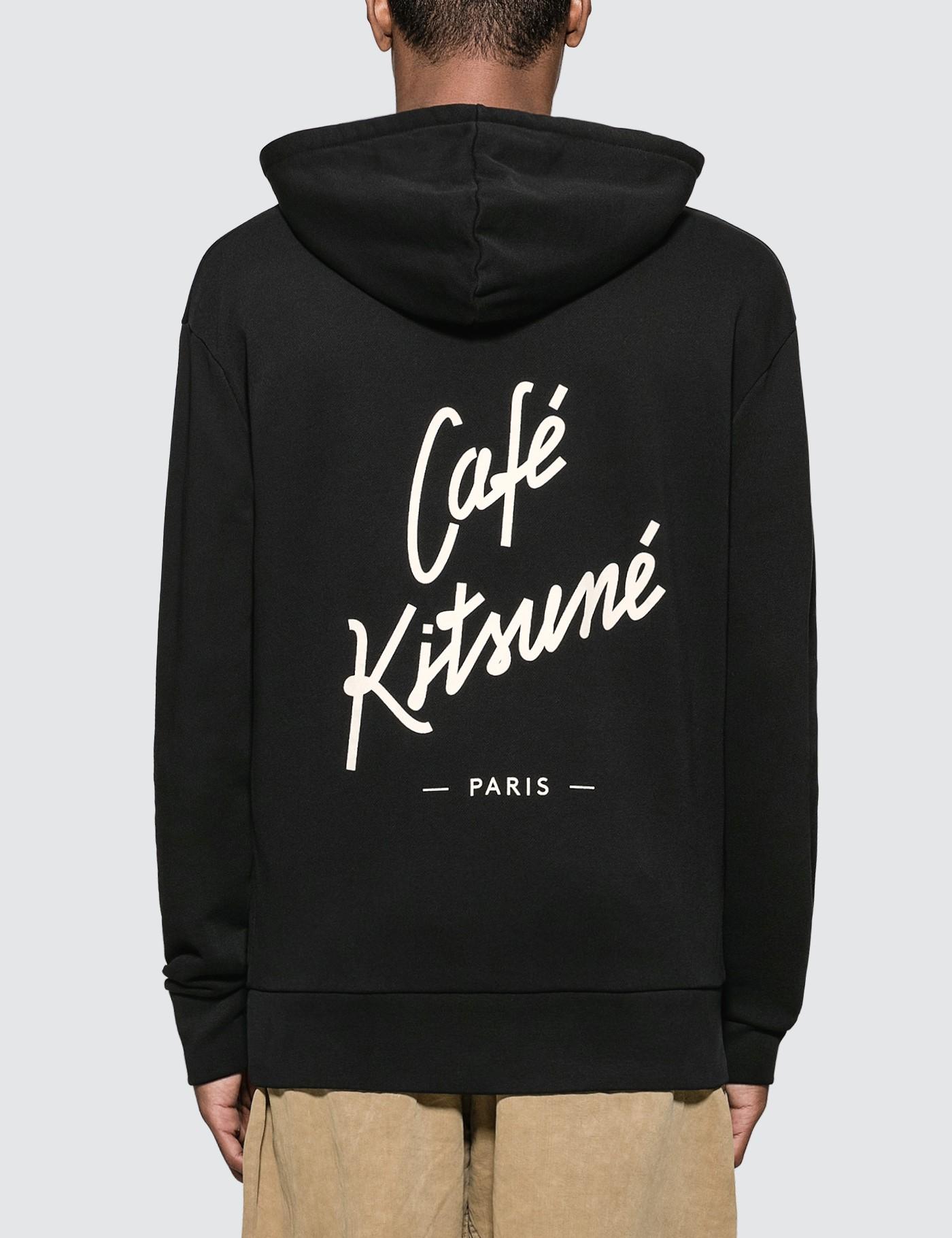 Maison Kitsuné Cafe Kitsune Hoodie in Black for Men - Lyst