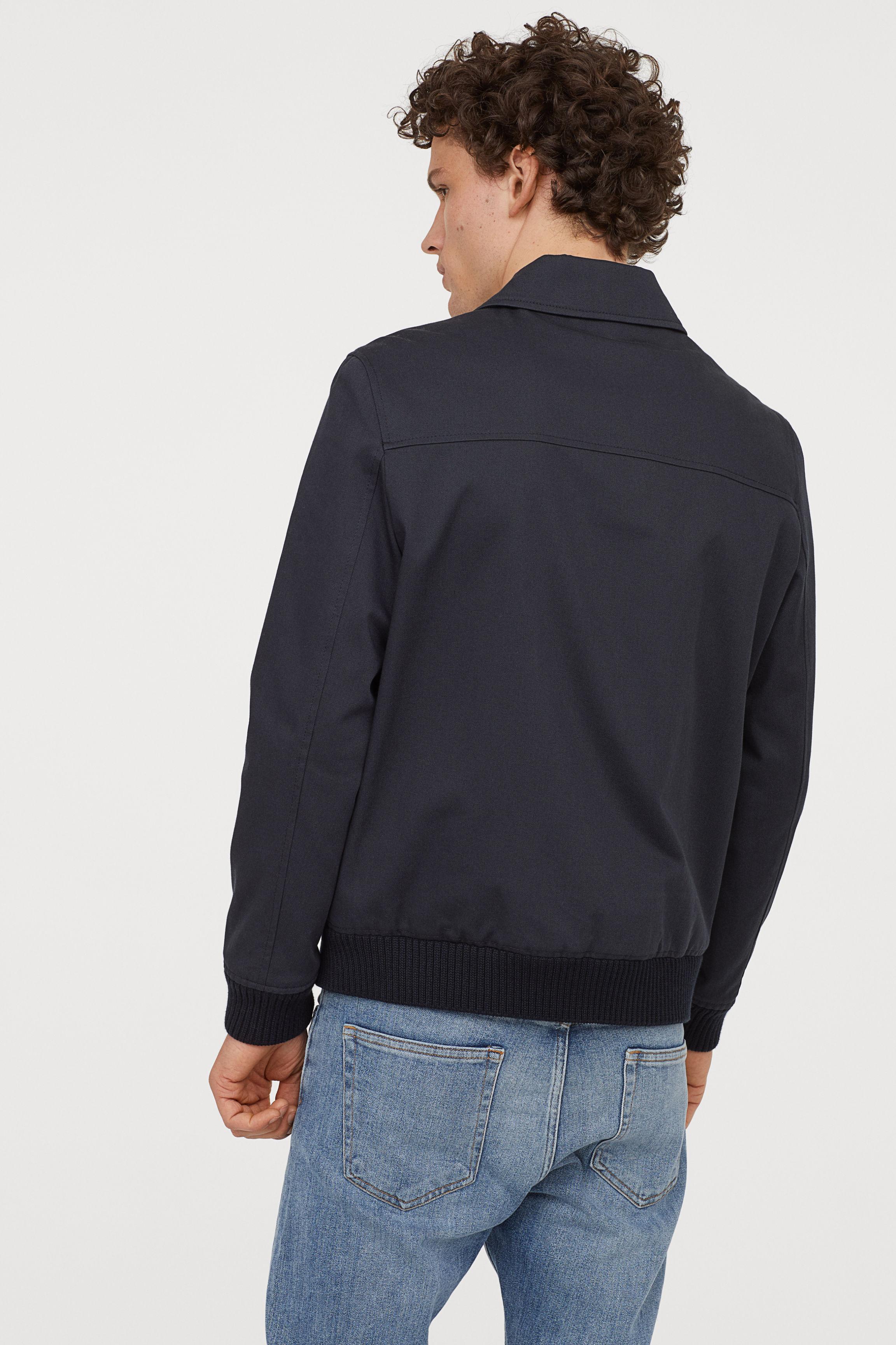 H&M Short Cotton Jacket in Blue for Men - Lyst