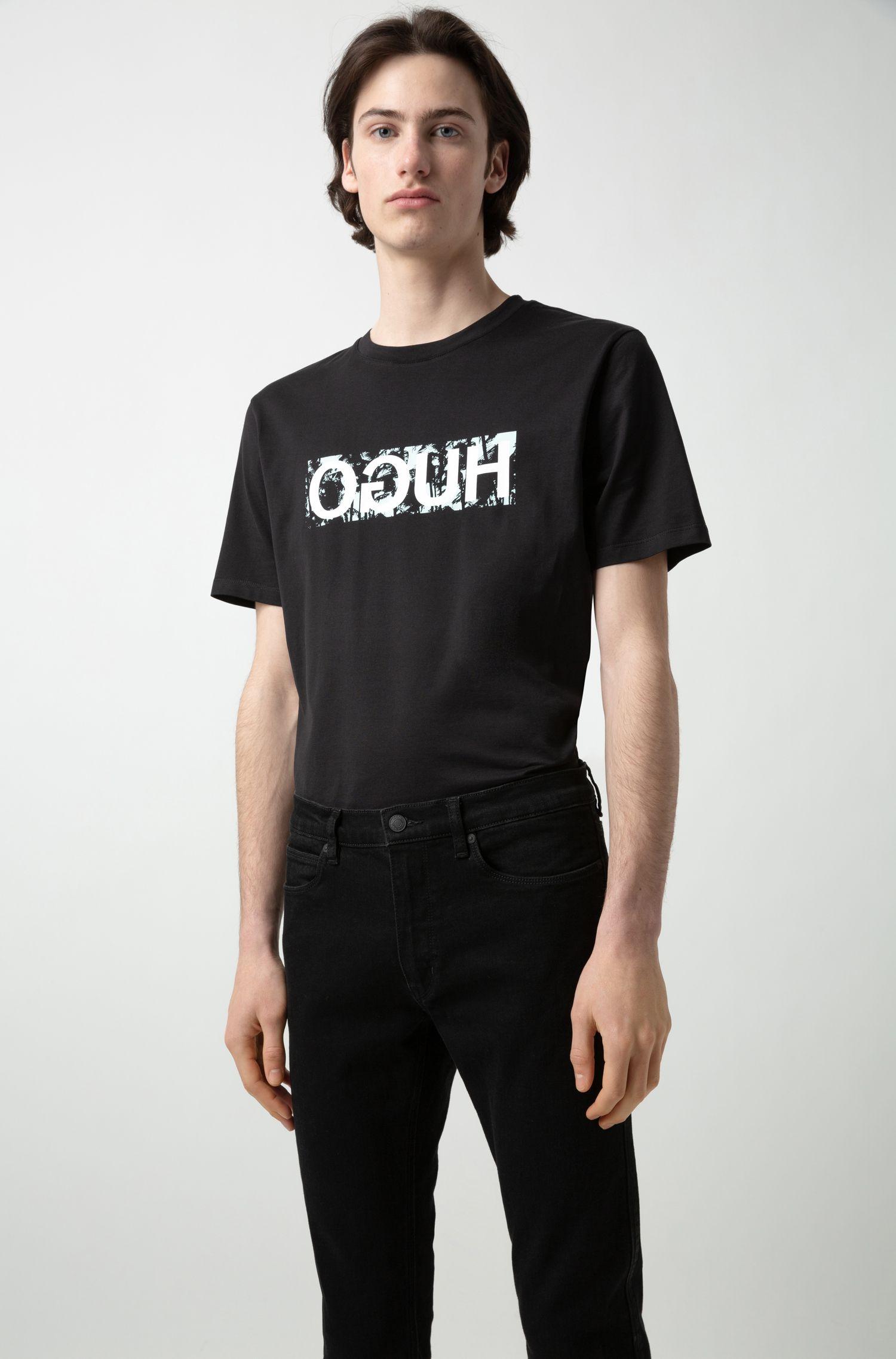 HUGO Skinny-fit Jeans In Deep-black Denim in Black for Men - Lyst