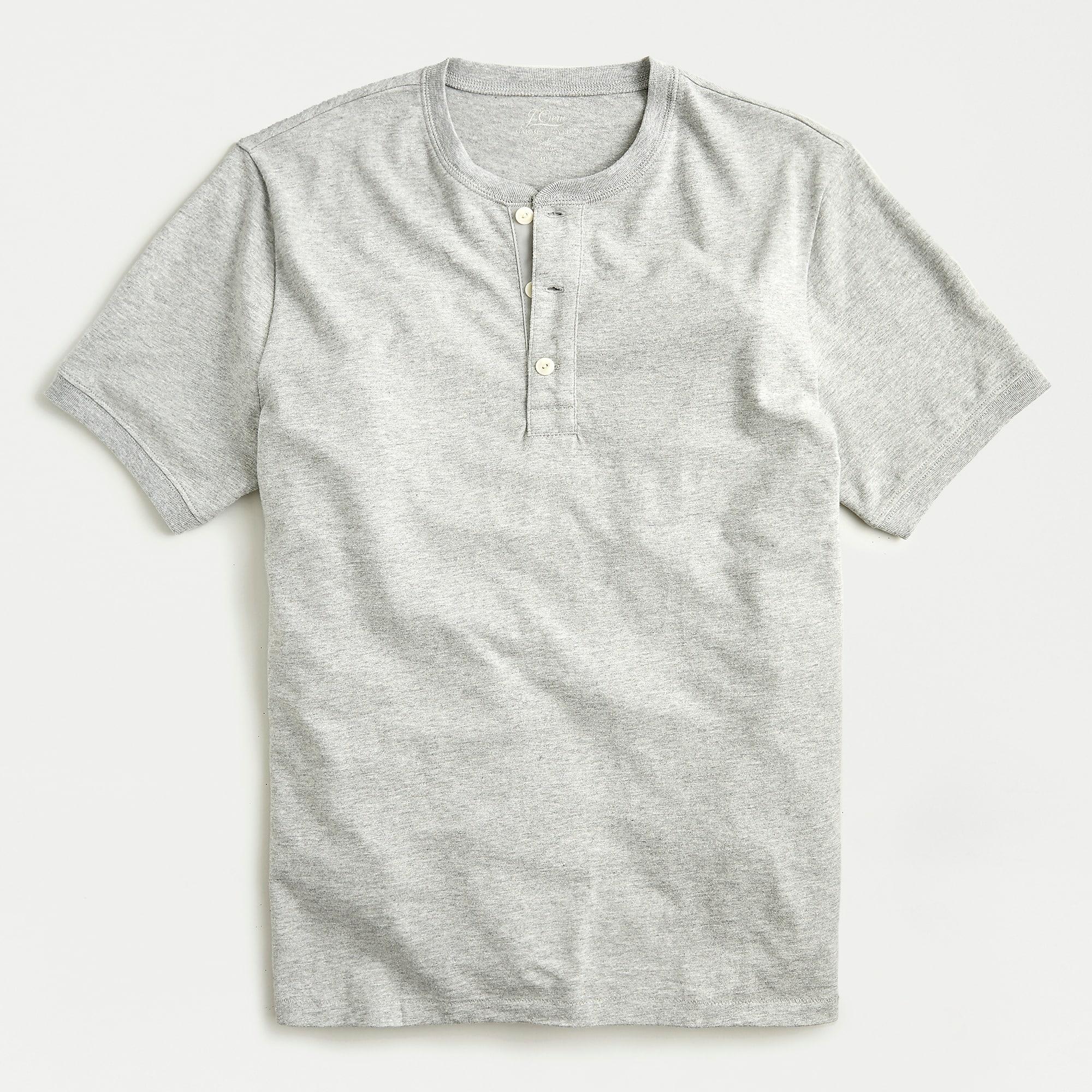 J Crew Garment Dyed Slub Cotton Short Sleeve Henley In Gray For Men Lyst