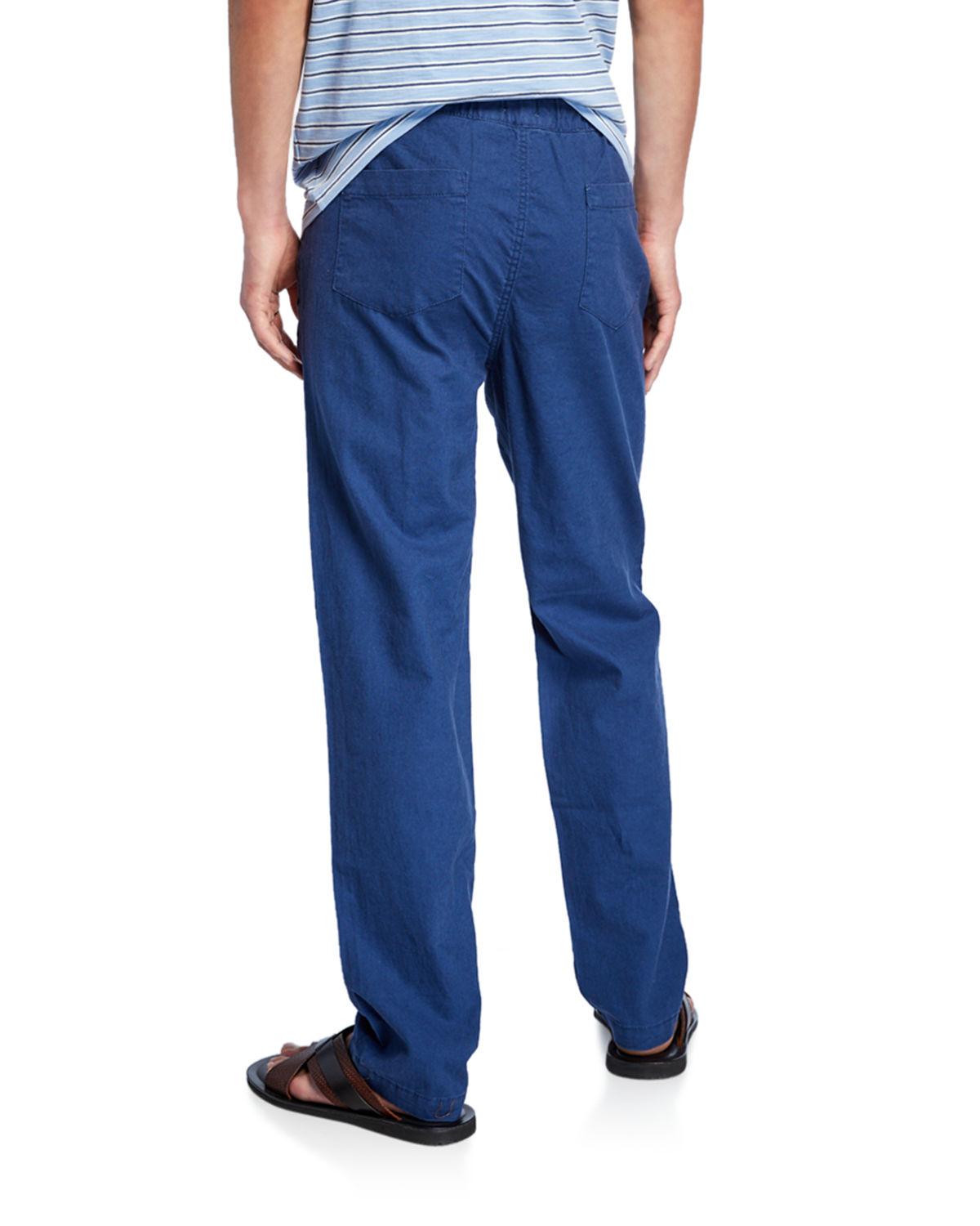 Onia Men's Carter Casual Drawstring Linen Pants in Blue for Men - Lyst