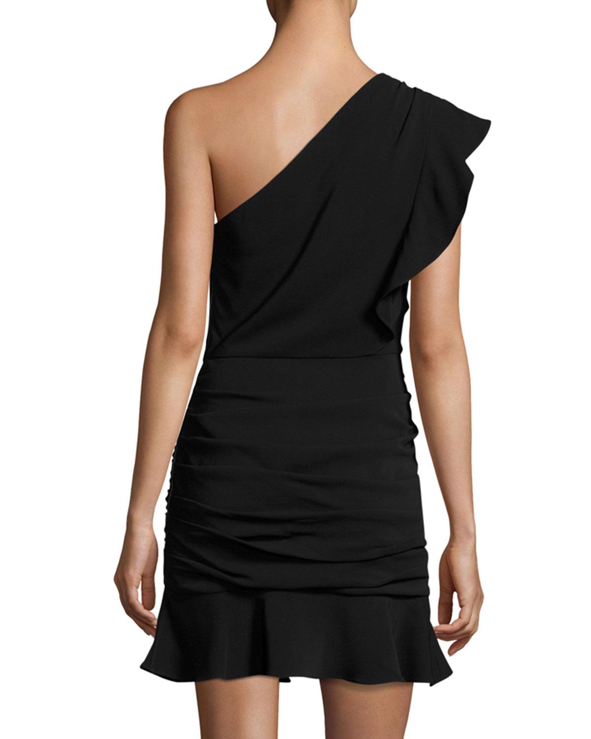 Lyst - Veronica Beard Kingston Asymmetric Ruched Ruffled Mini Cocktail ...