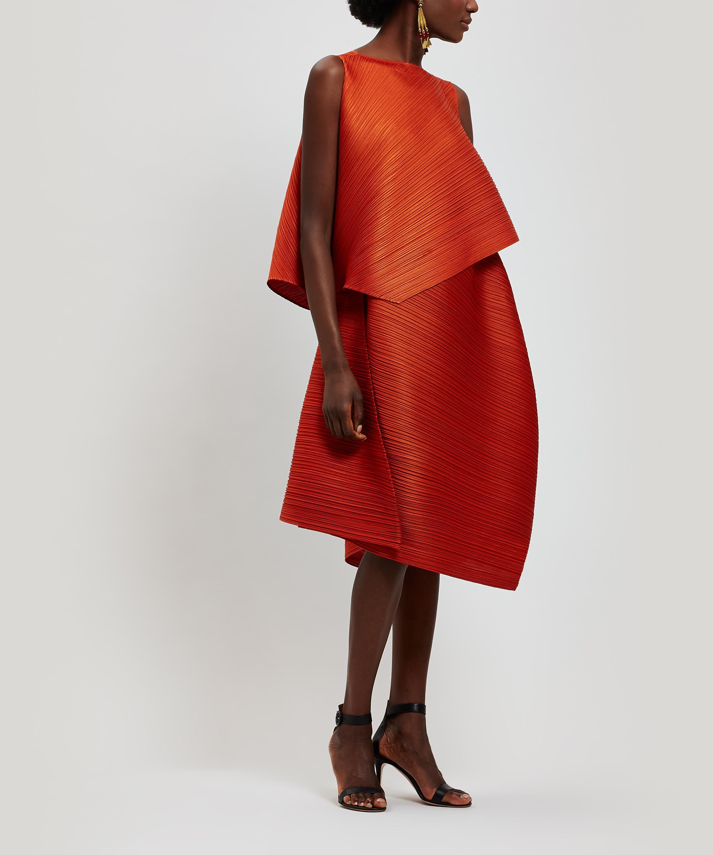 Pleats Please Issey Miyake Cross Grain Sleeveless Top in Brown - Lyst