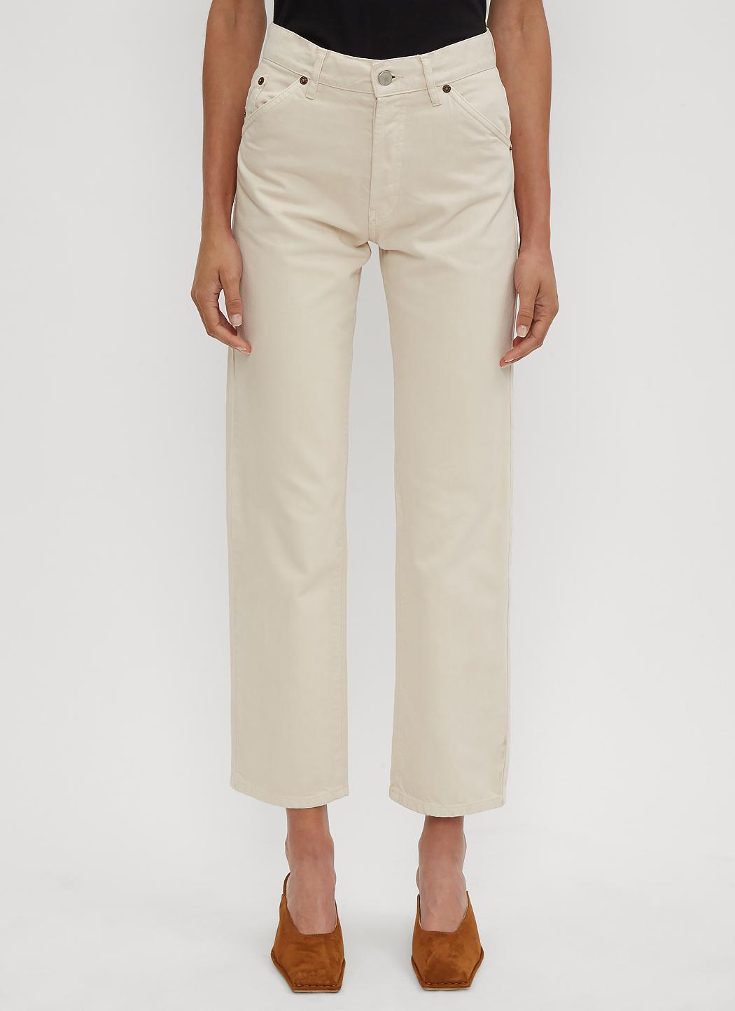 Jacquemus Le Jean Straight Leg Jeans In Beige in Natural - Lyst