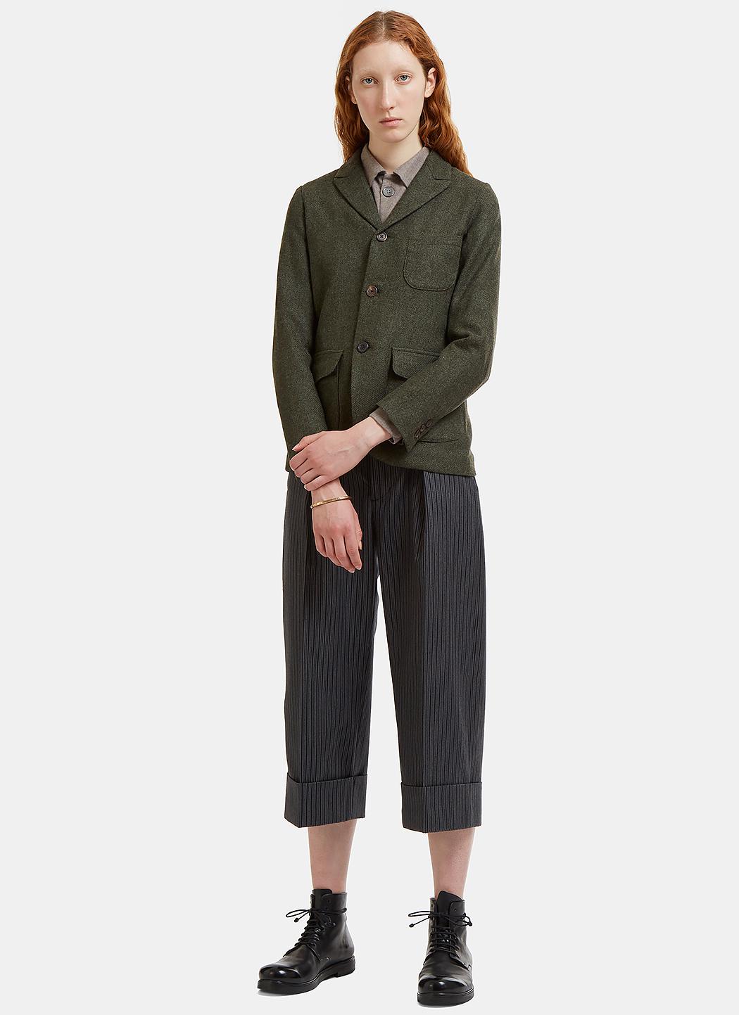 Lyst - École De Curiosités Jonas Single-breasted Blazer Jacket In Green ...