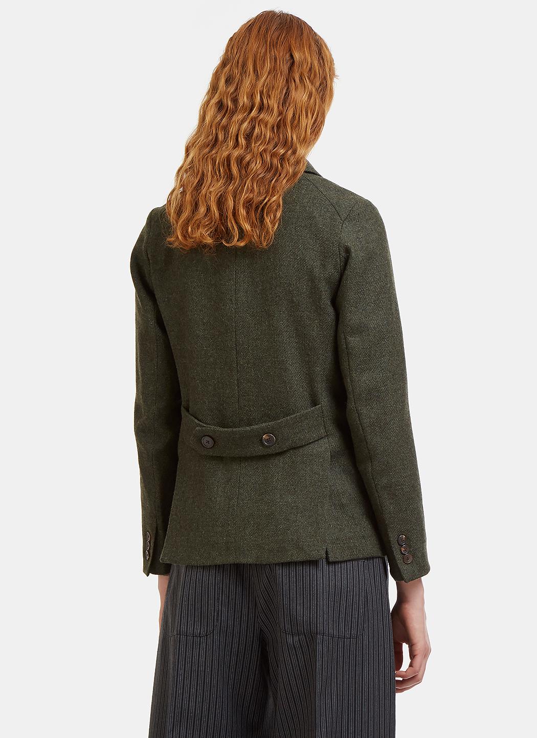 Lyst - École De Curiosités Jonas Single-breasted Blazer Jacket In Green ...