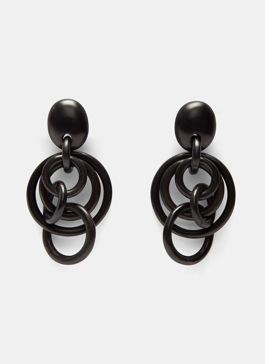 Lyst - Monies Women's Ebony Hooped Clip-on Earrings In Black in Black