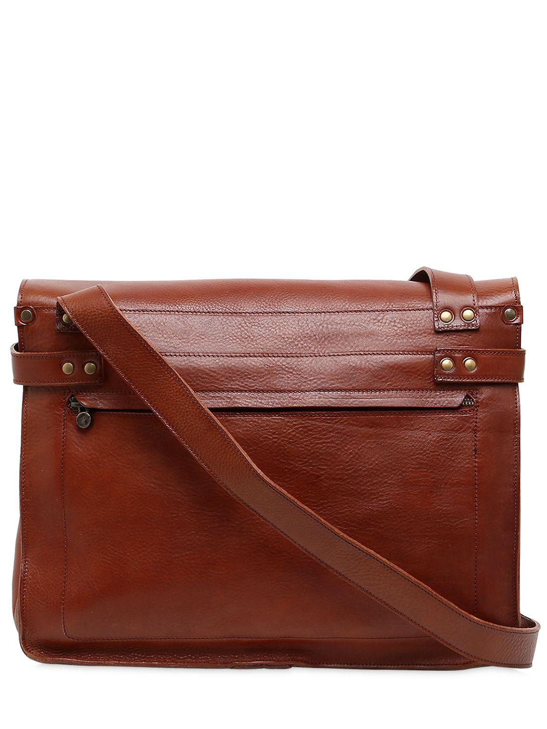 Lyst - Officine Creative Brushed Leather Messenger Bag in Brown for Men