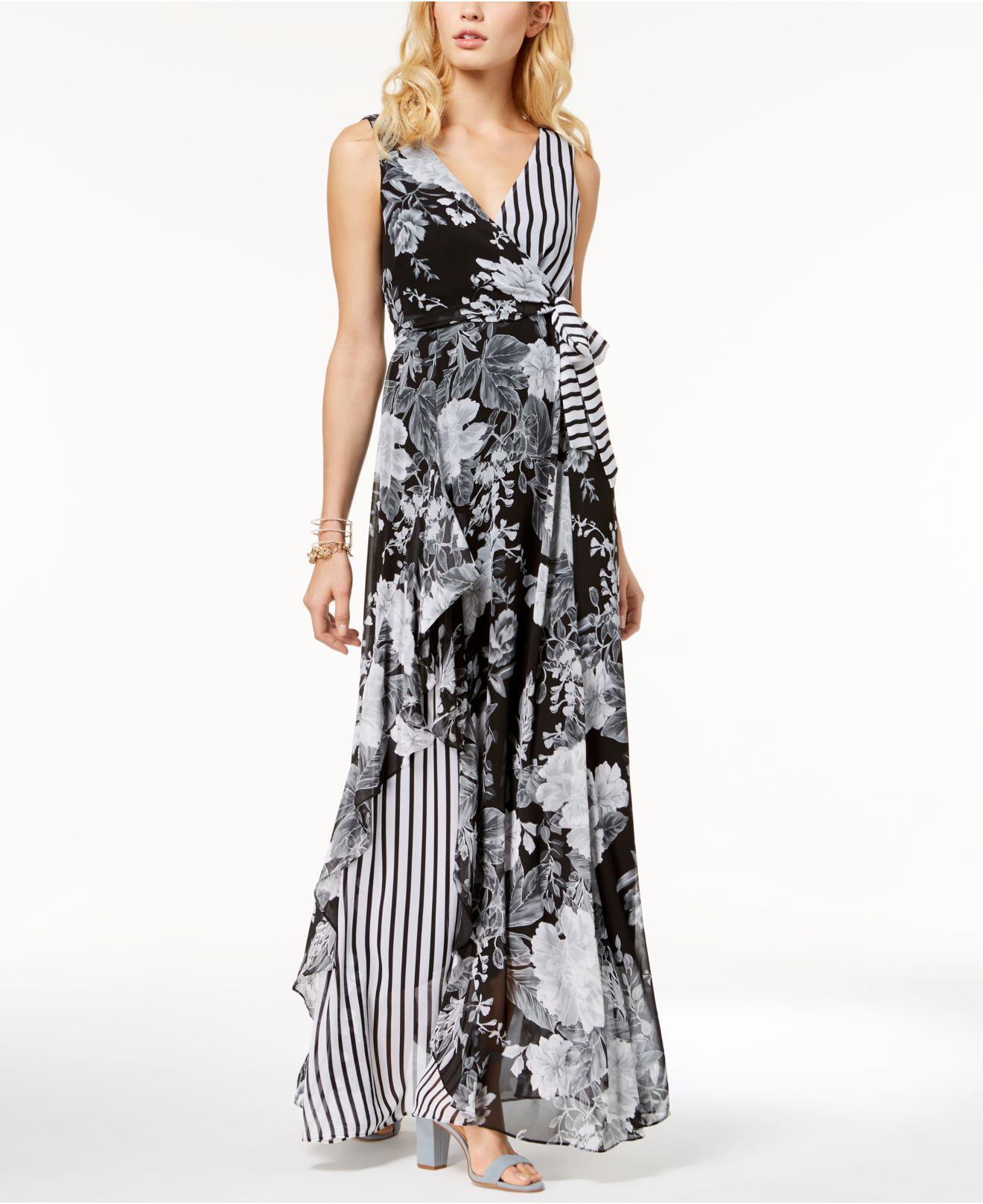 Lyst - Inc International Concepts Printed Ruffle-trim Surplice Maxi ...